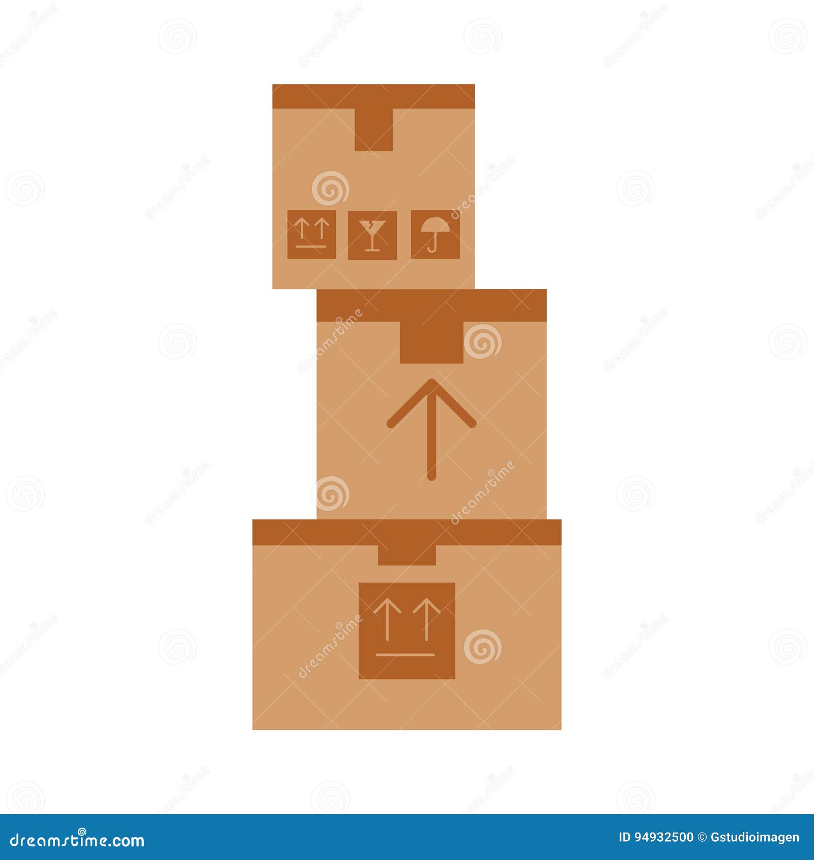 Pile Boxes Carton Delivery Icon Stock Vector - Illustration of carton ...