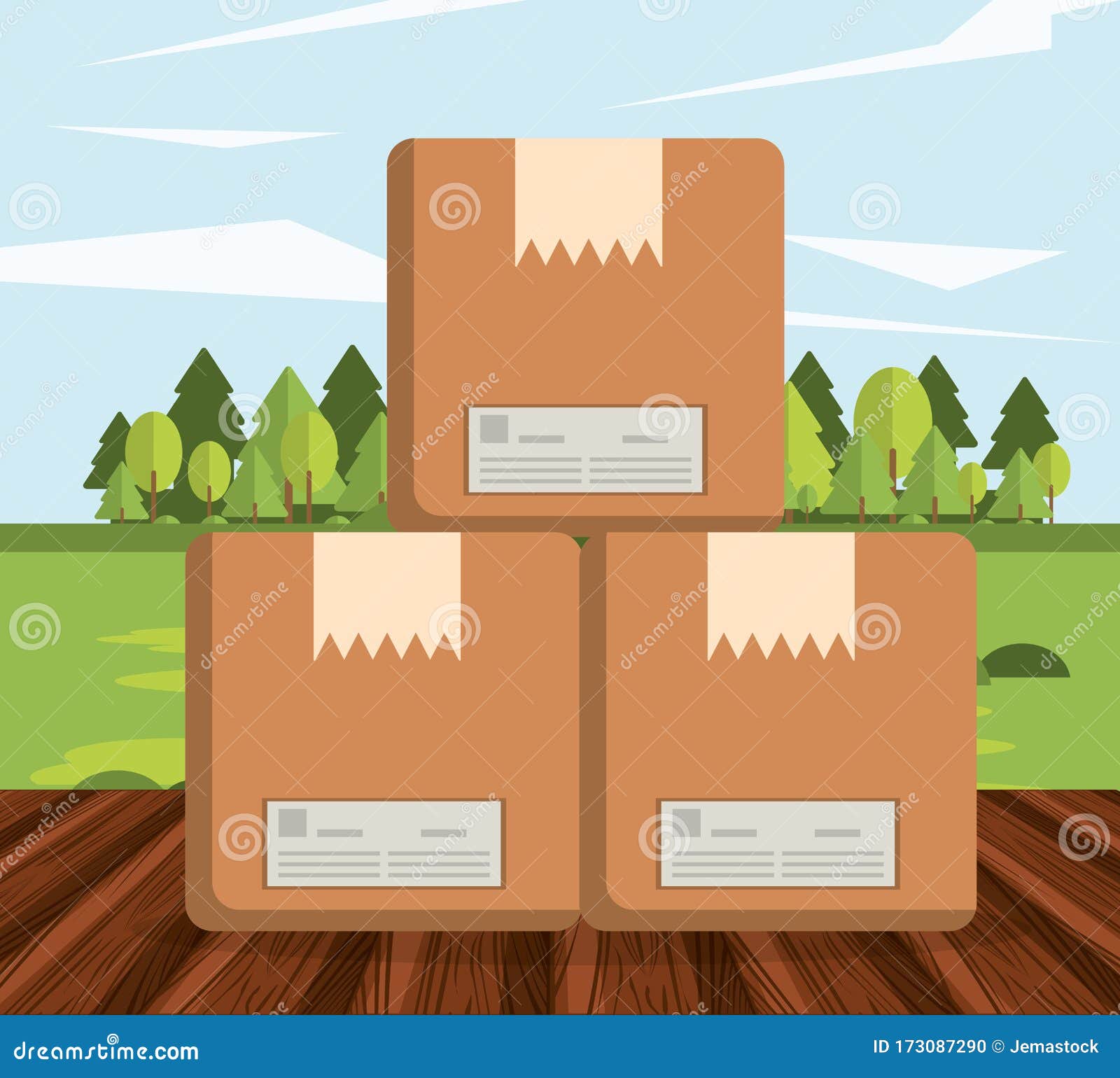 Pile Of Boxes Vector Illustration | CartoonDealer.com #6997692