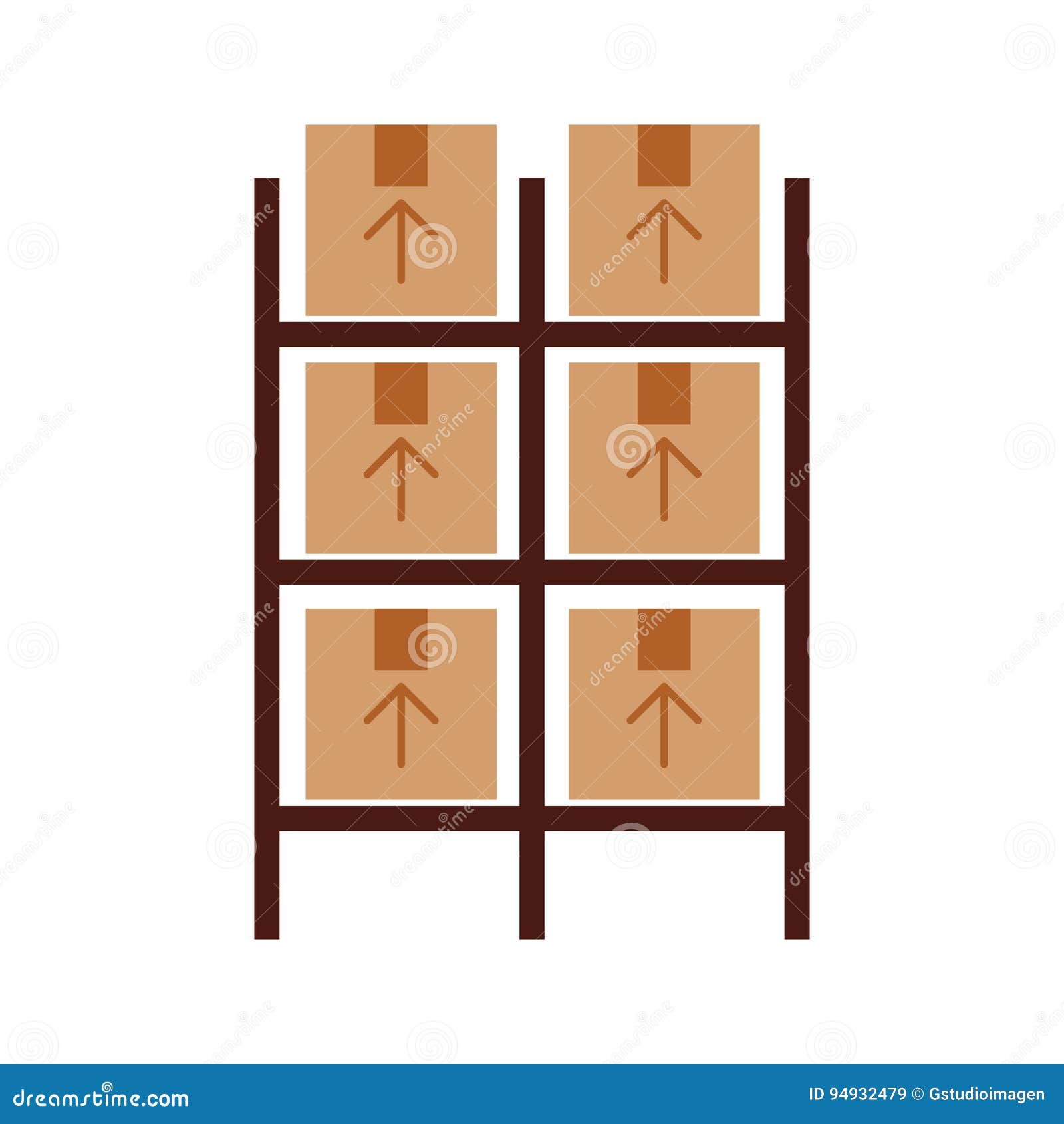 Pile Boxes Carton in Shelf Delivery Icon Stock Vector - Illustration of ...