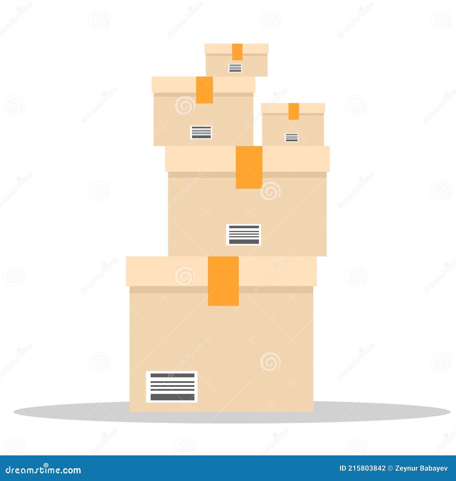 Stack Of Cardboard Boxes And Stack Of Pallets Stock Photography ...