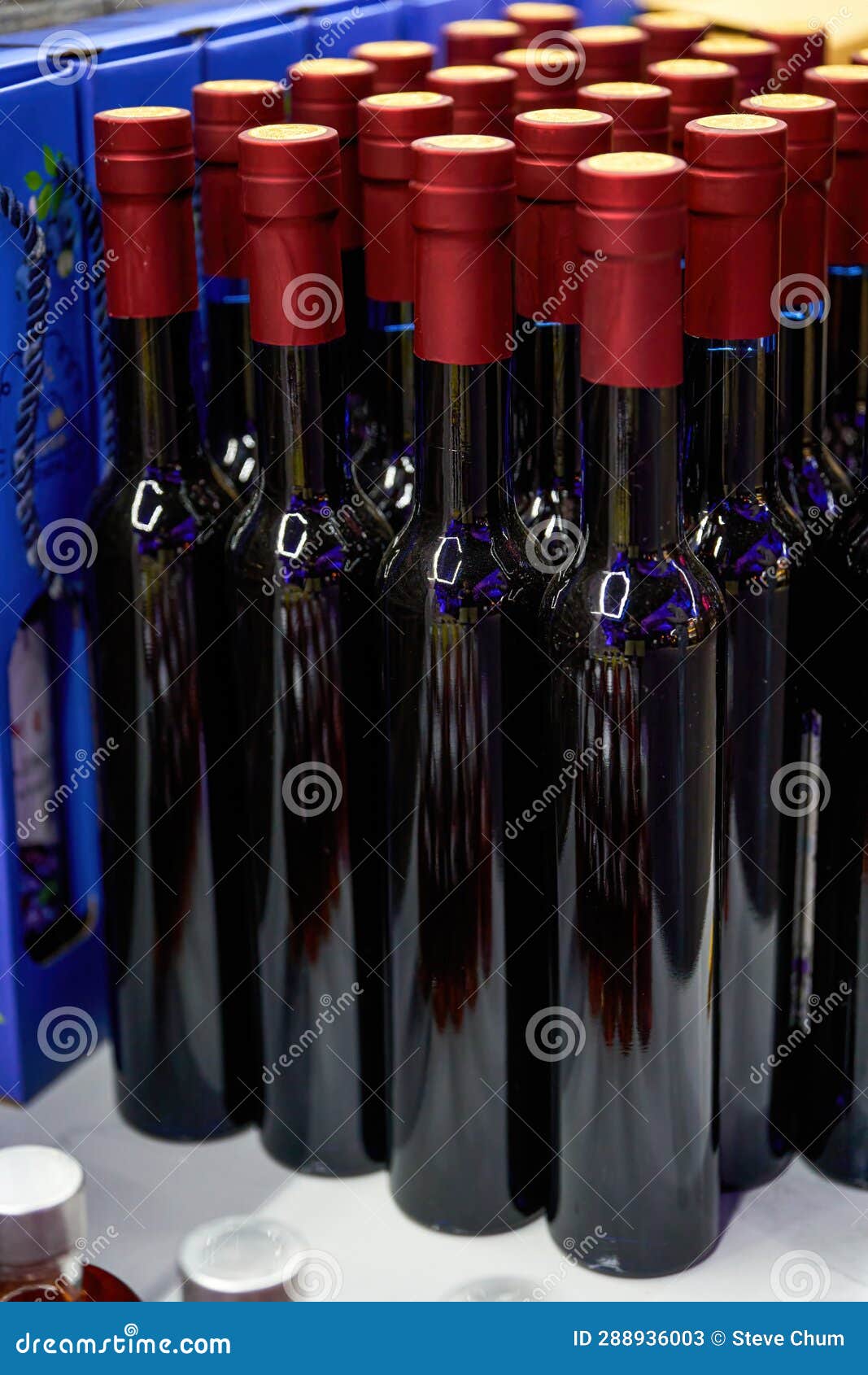 Pile of Brand New Empty Wine Bottles Stock Image - Image of blank, blue ...