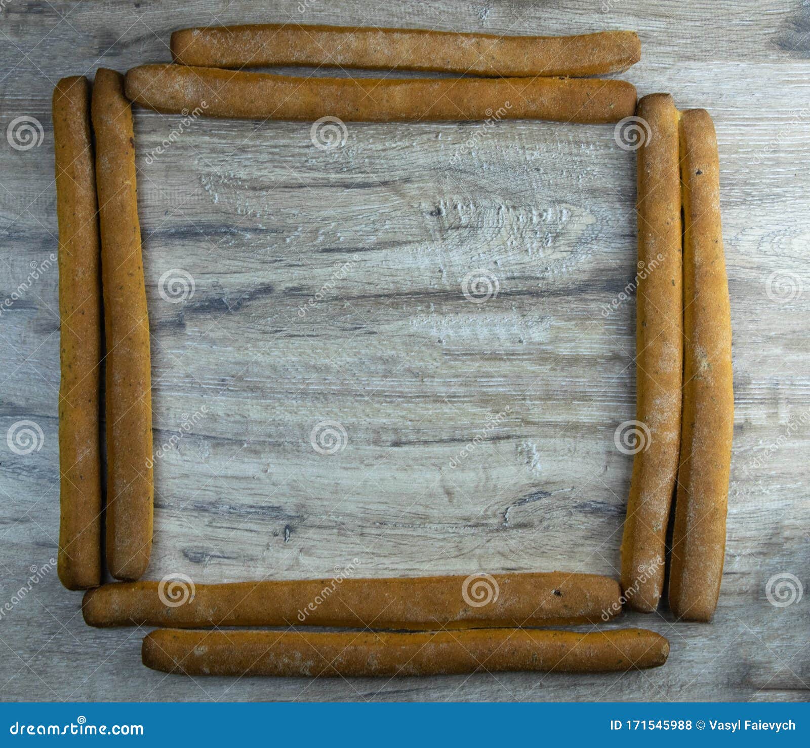 Pile of Breadsticks or Grissini Square Shape Square View Stock Photo ...