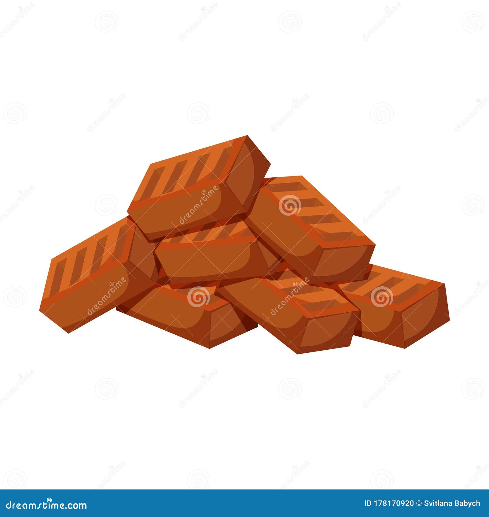 Pile Brick Vector Icon.Cartoon Vector Icon Isolated on White Background ...