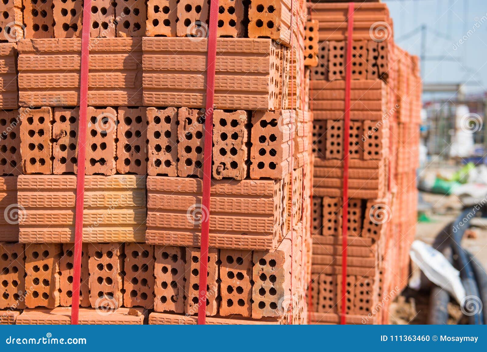 A Pile of Bricks for Construction at Construction Site Stock Photo ...