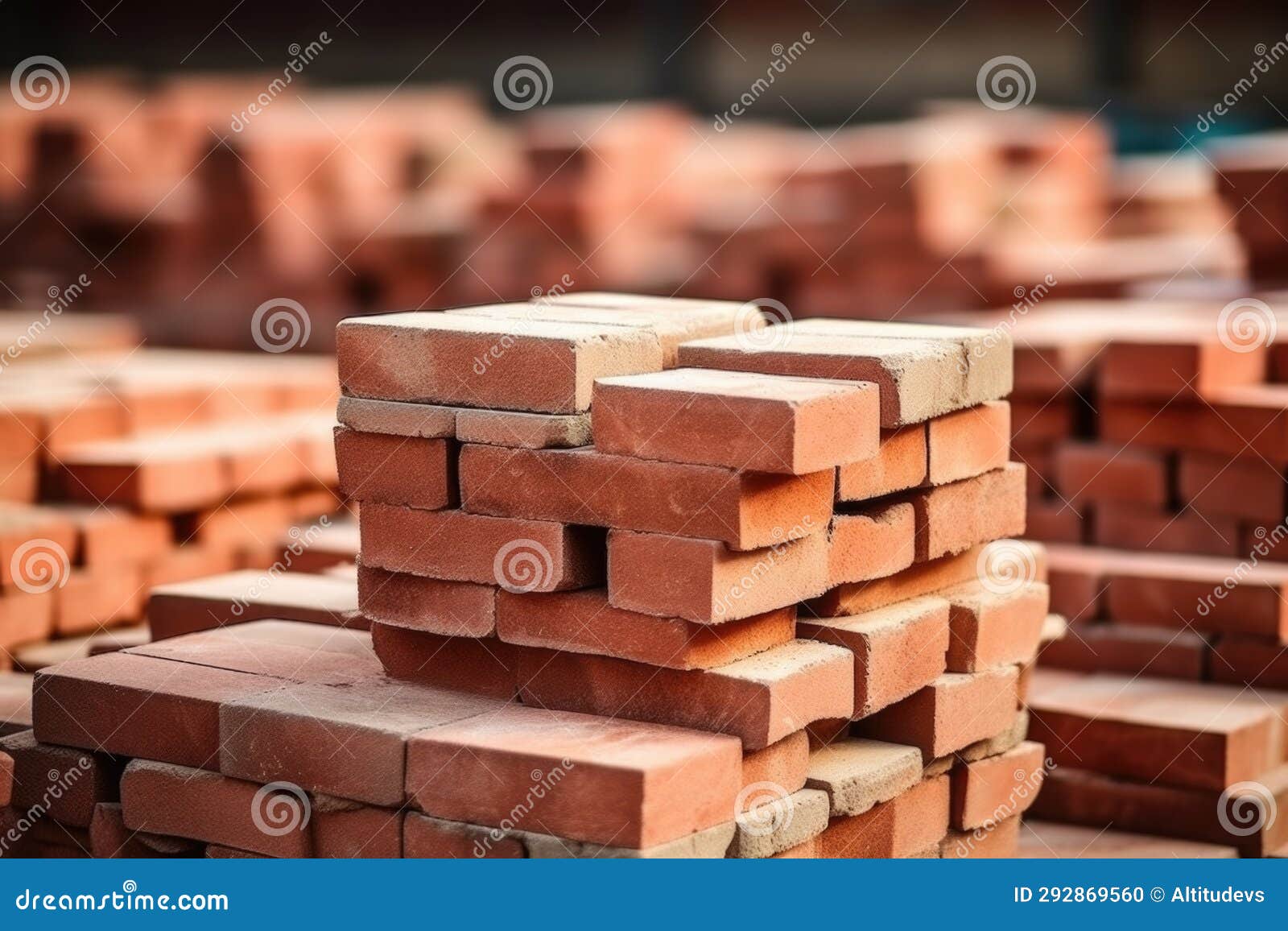 Pile of Bricks Divided into Different Stacks Stock Photo - Image of ...