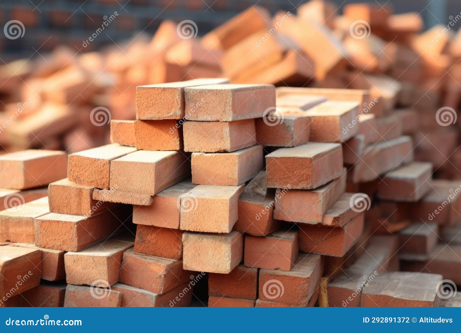Pile of Bricks Divided into Different Stacks Stock Photo - Image of ...