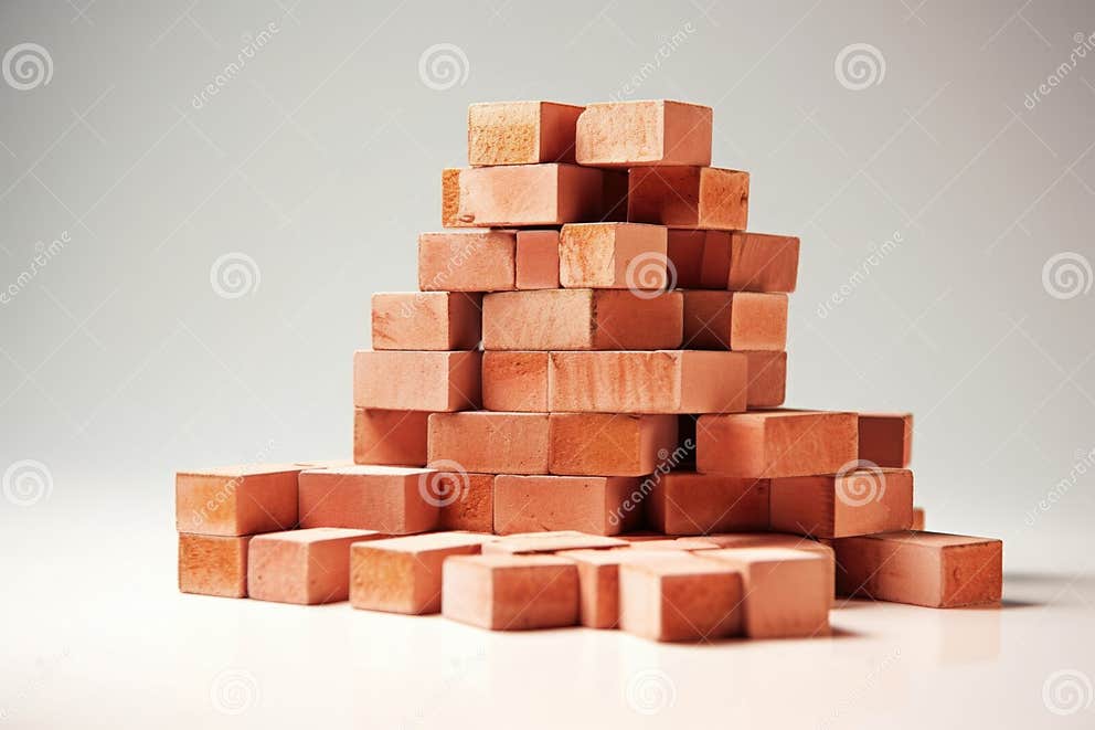 Pile of Bricks Divided into Different Stacks Stock Image - Image of ...