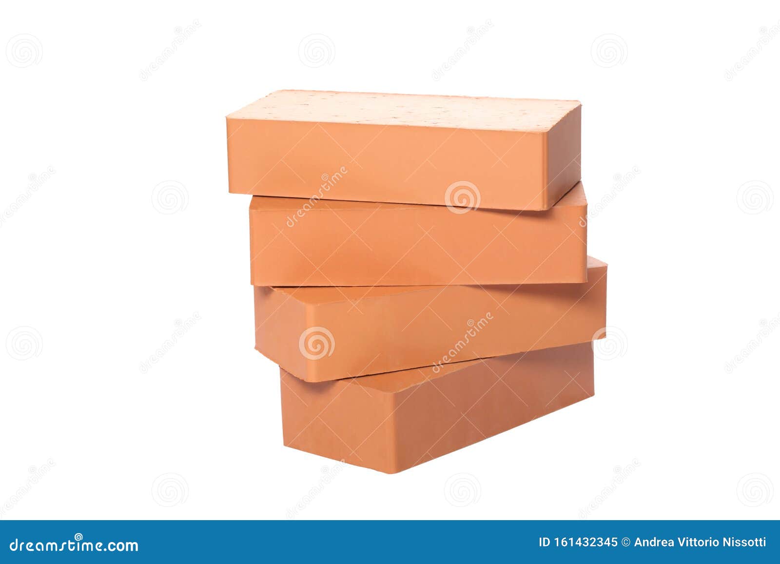 Pile Of Bricks Isolated On White Background With Clipping Path And Copy ...