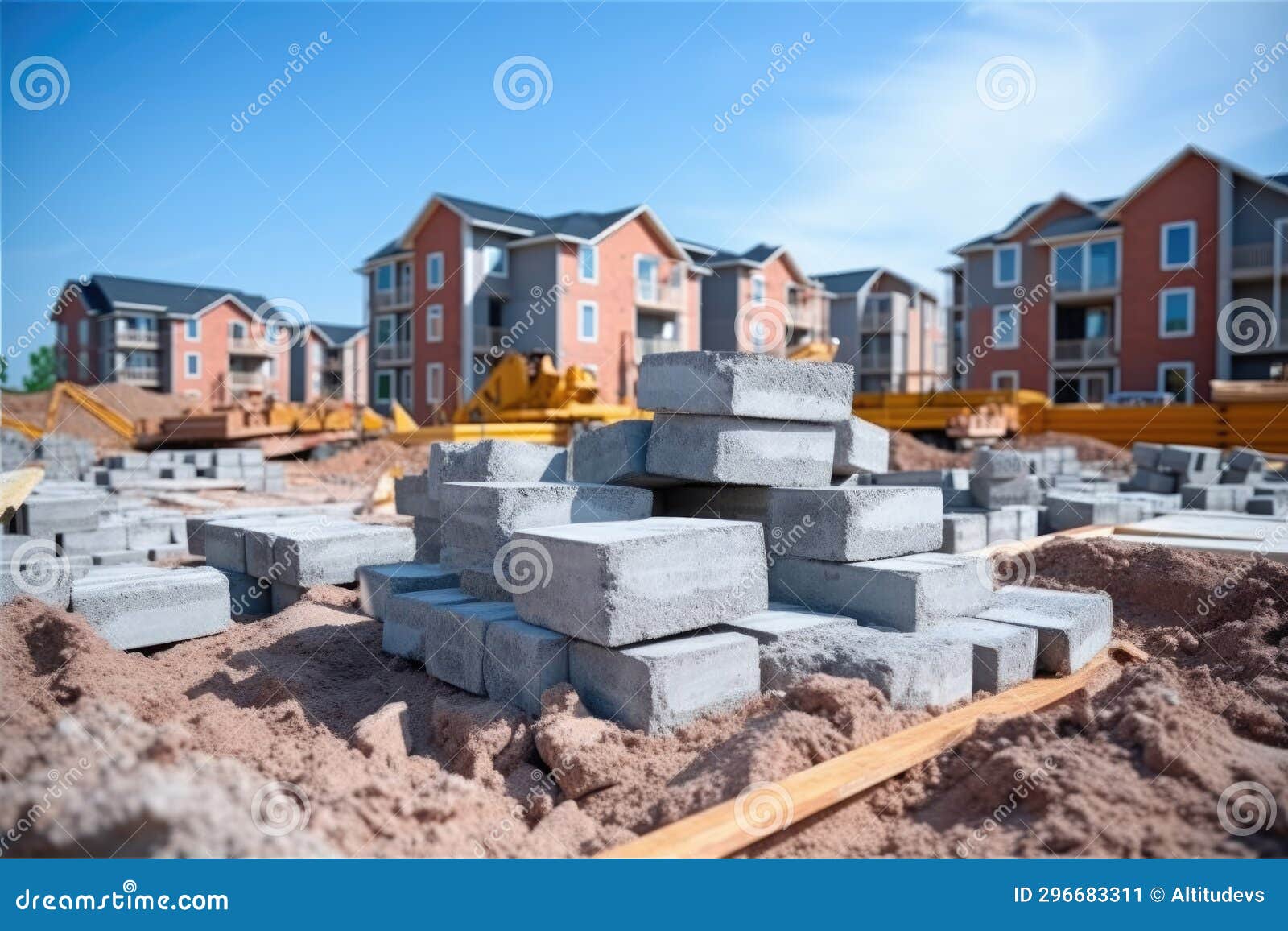 Pile of Bricks Next To a House Being Built Stock Image - Image of ...