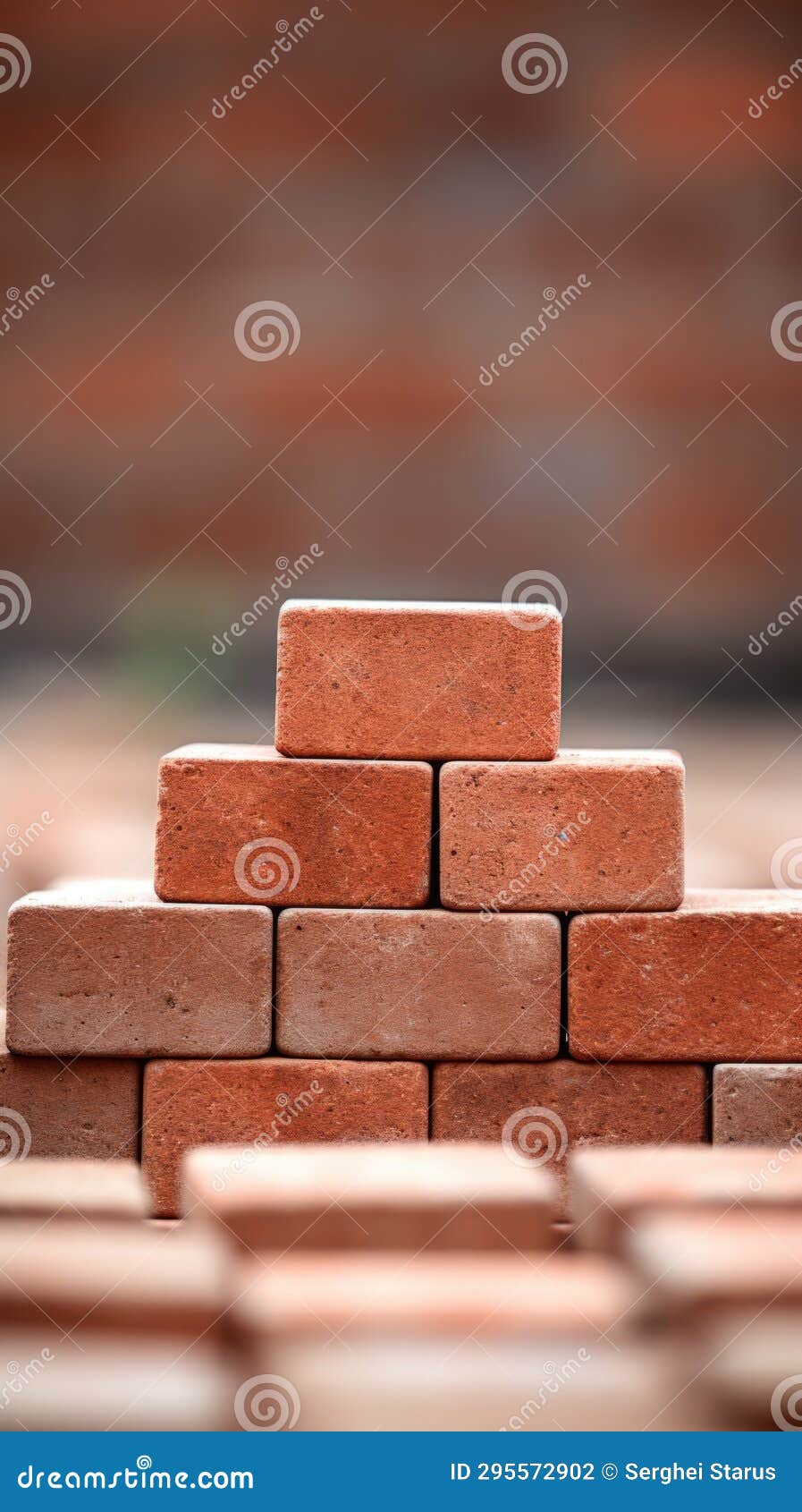 A Pile of Bricks Sitting on Top of Each Other, AI Stock Photo - Image ...