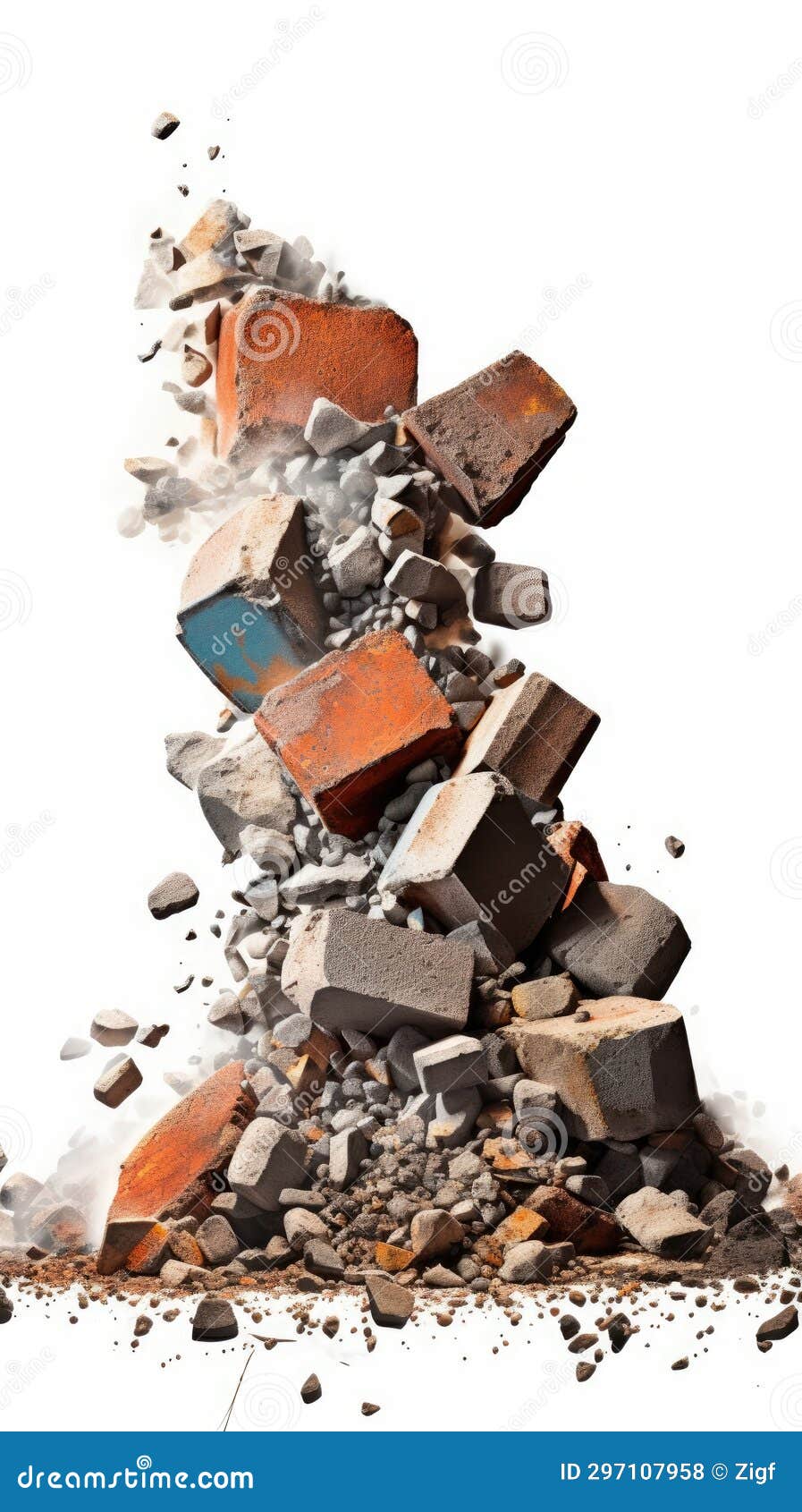 Pile of Bricks on a White Background Stock Illustration - Illustration ...