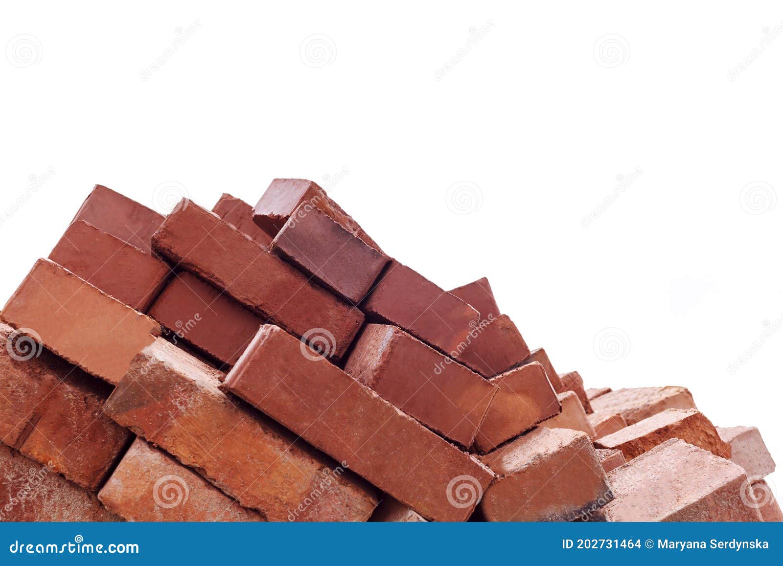 Pile of Bricks on a White Background Stock Photo - Image of electricity ...
