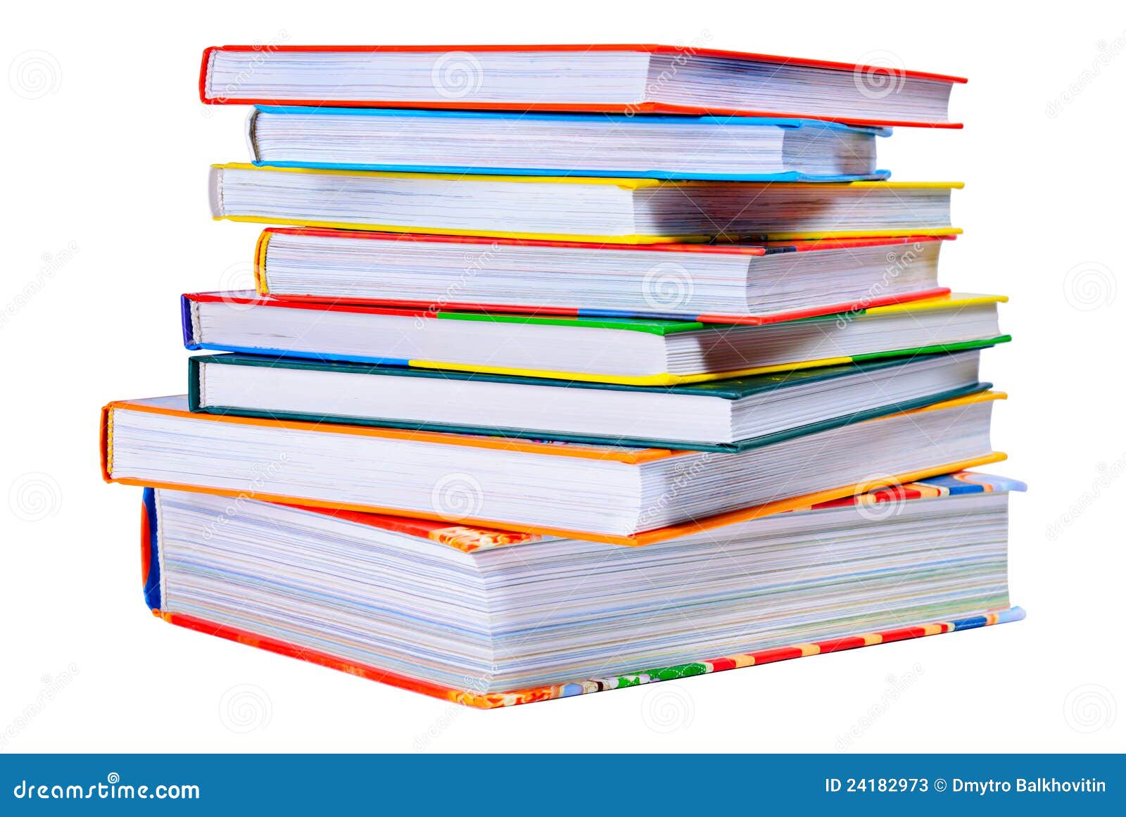 Pile of the Bright Color Books Stock Image - Image of literature ...