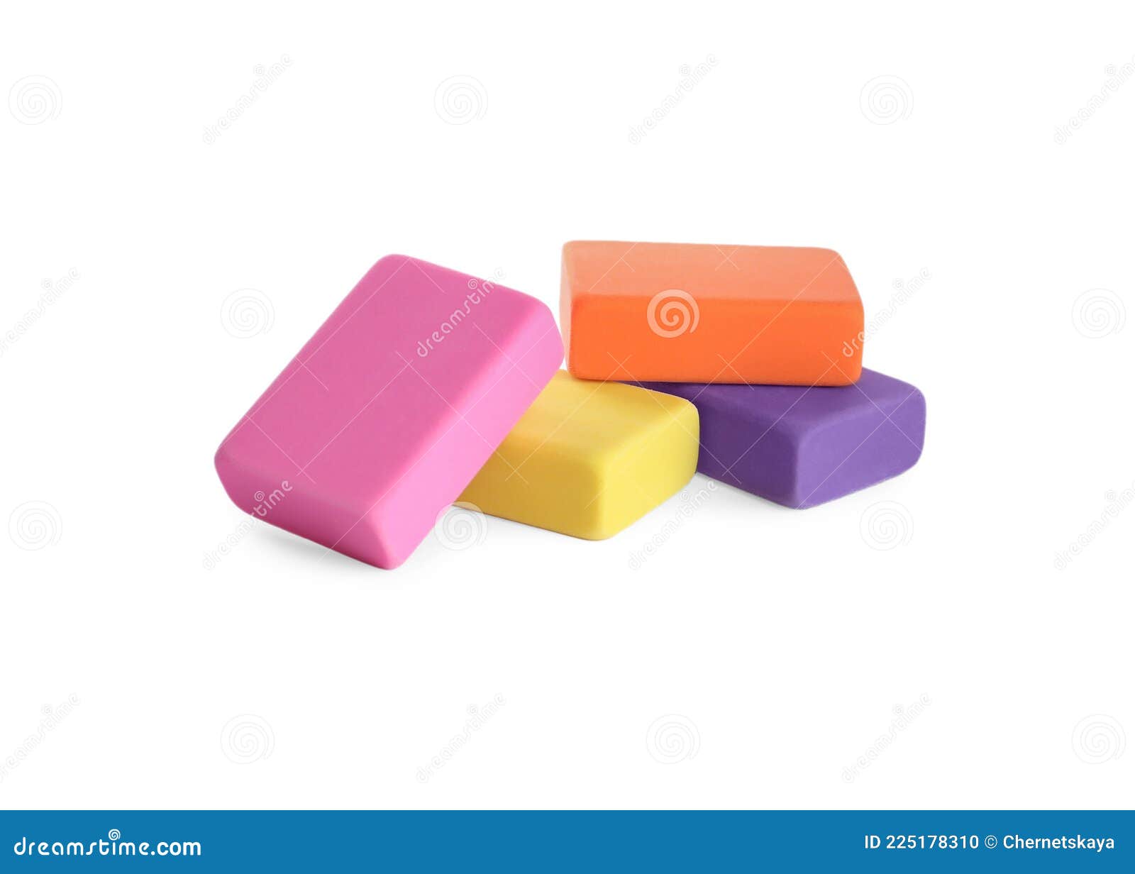 Pile of Bright Erasers on White Background Stock Photo - Image of ...