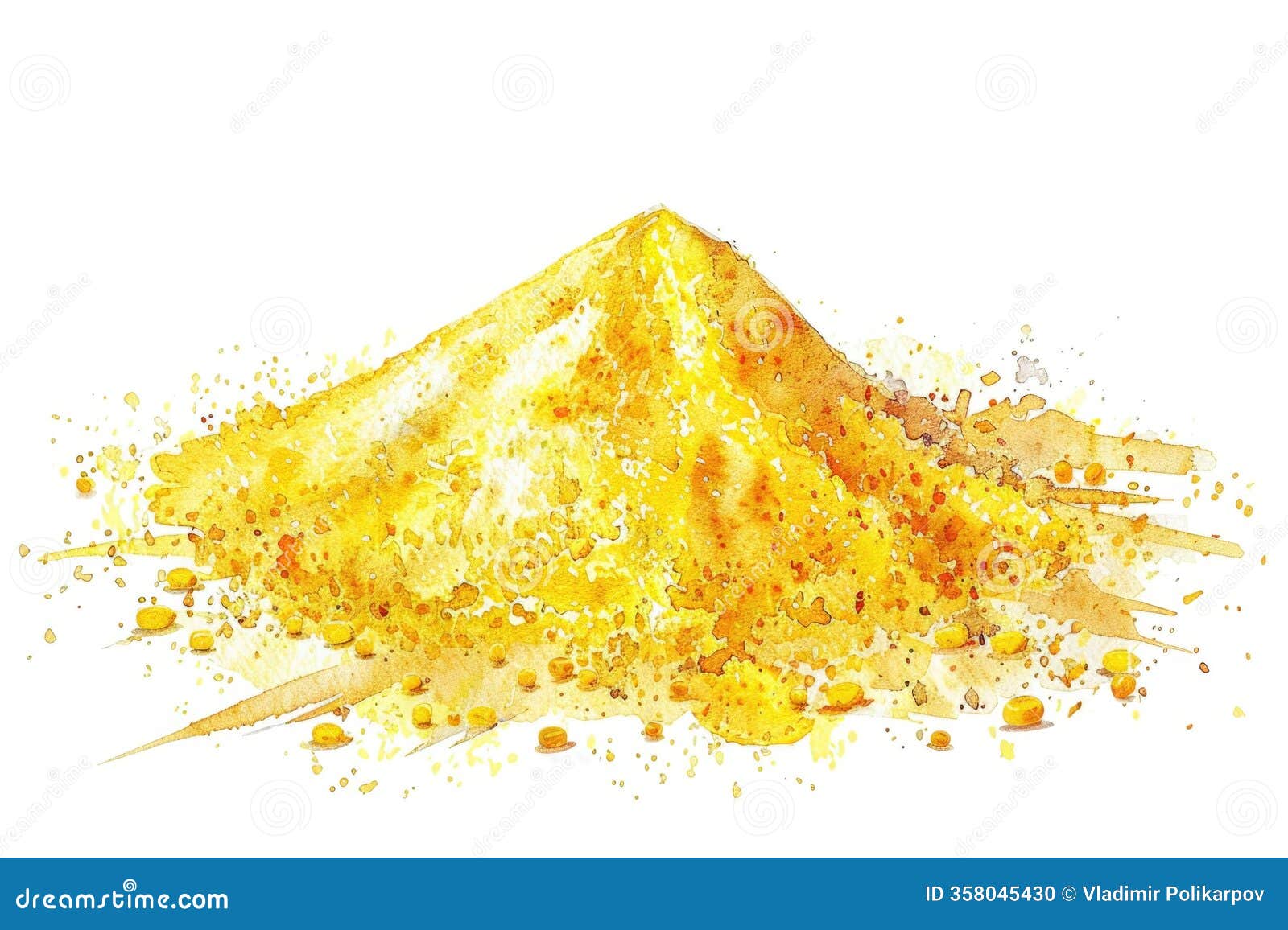 A Pile of Bright Yellow Powder Sits on a Clean White Background, Ready ...