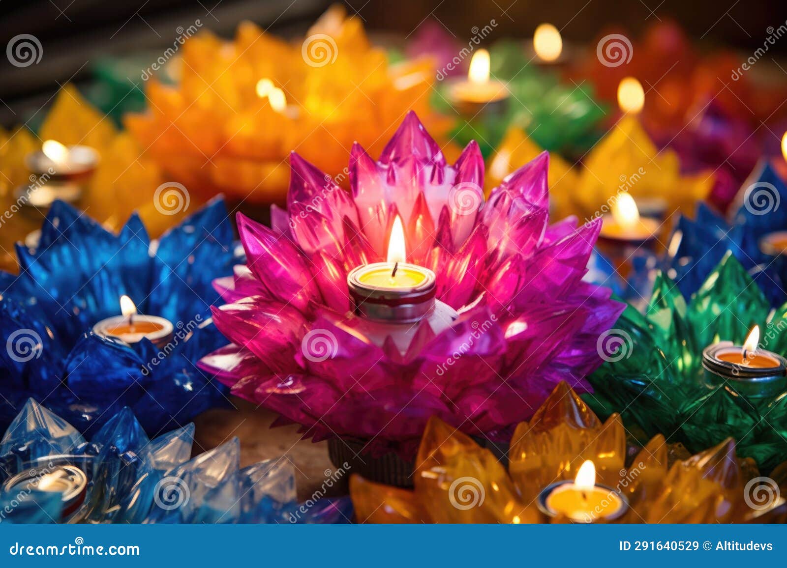A Pile of Brightly Colored Diyas Ready To Be Lit Stock Image - Image of ...