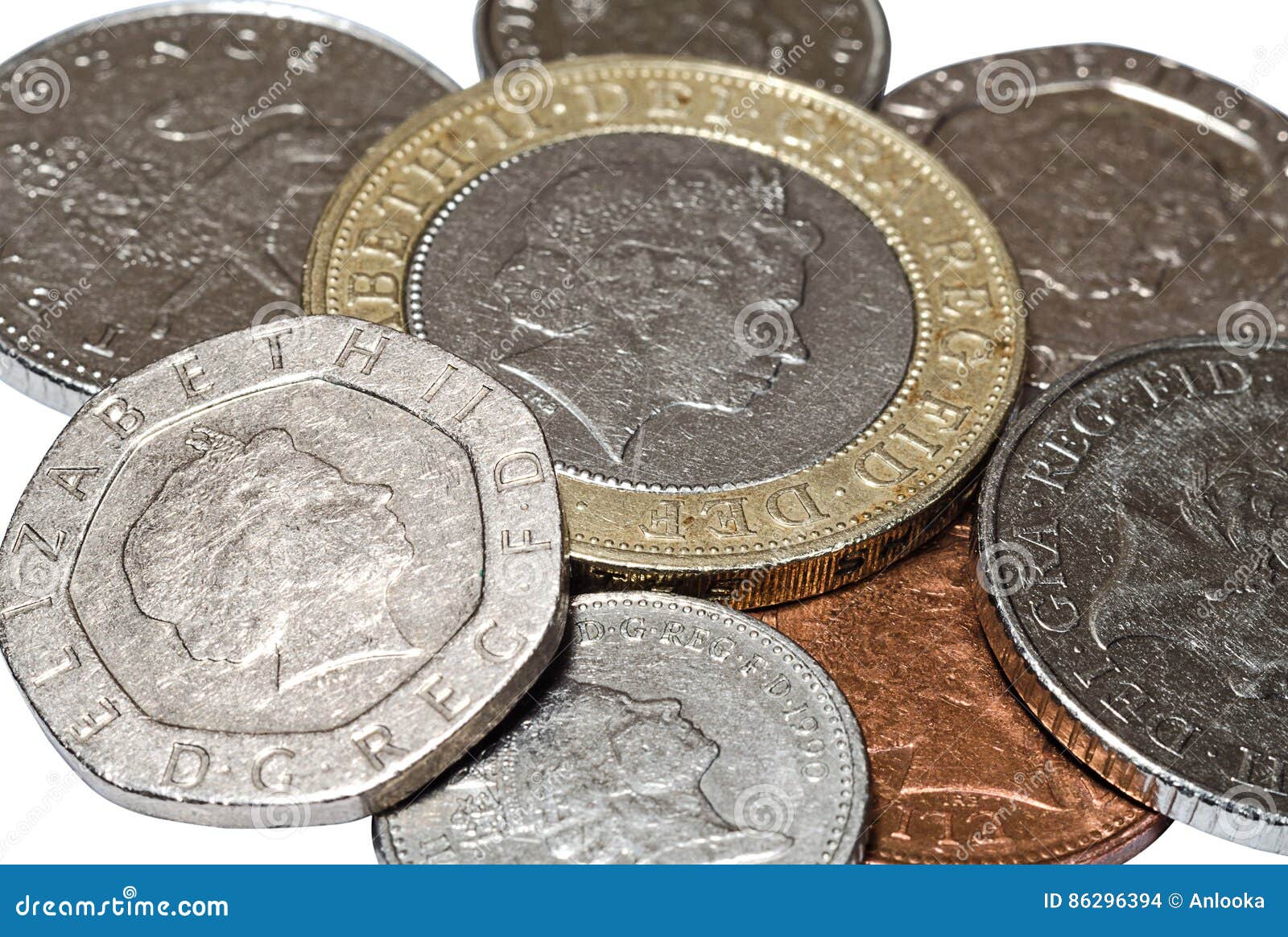 Pile of British Coins Closeup Editorial Stock Image - Image of pile ...