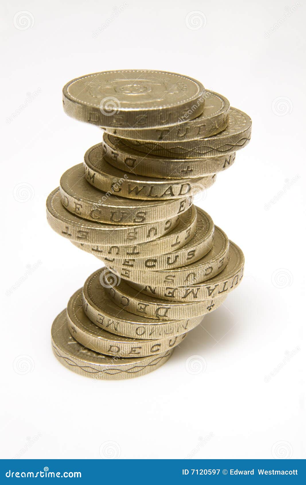 Old British One Pound Coins. Royalty-Free Stock Photo | CartoonDealer ...