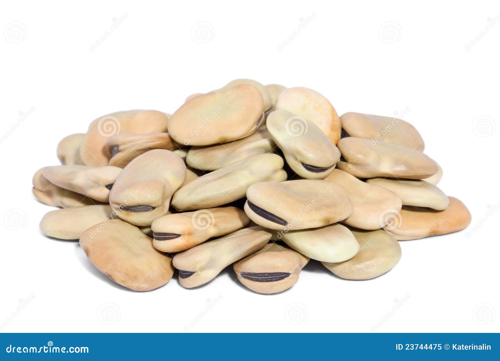 Pile Broad Beans Isolated on White Background. Stock Image - Image of ...
