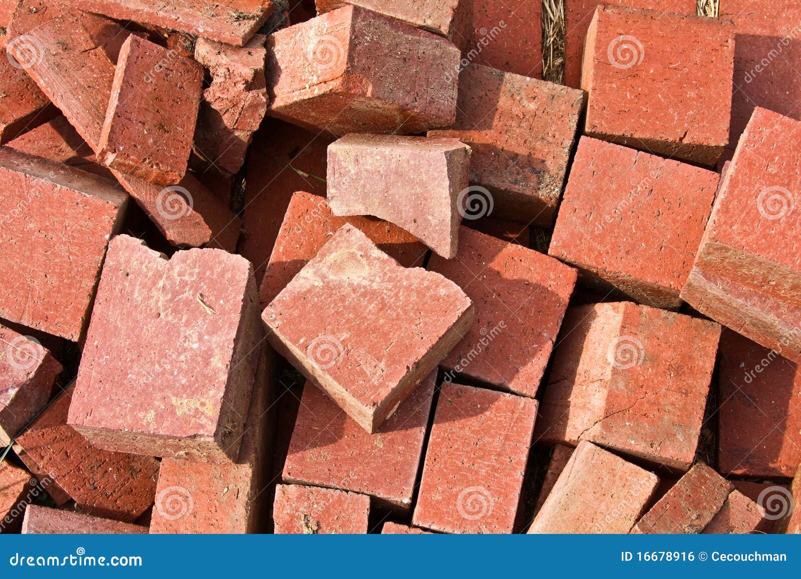 Pile of Broken Bricks stock photo. Image of building - 16678916