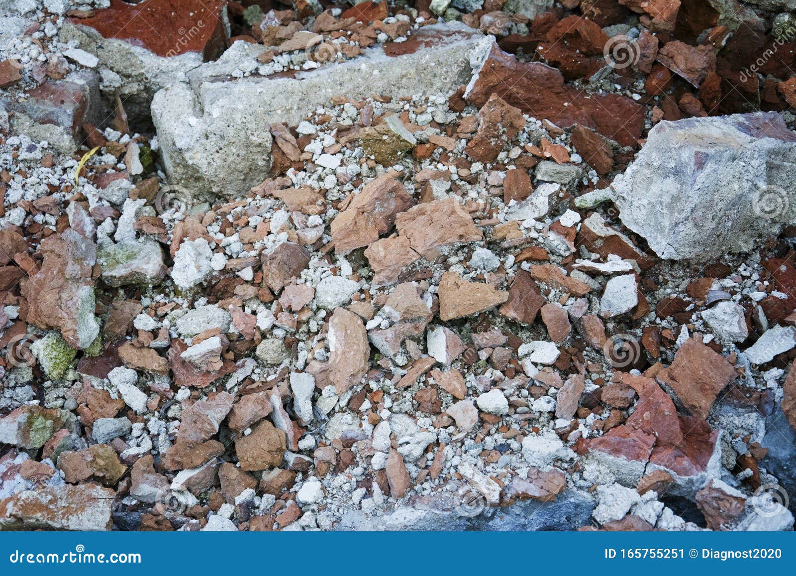 A Pile of Broken Bricks, Debris, Destroyed Building Stock Image - Image ...