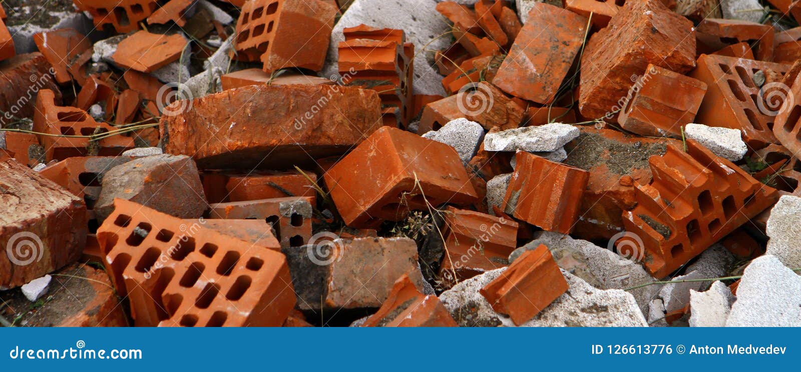 Pile of Broken Bricks and Different Construction Materials, Objects ...