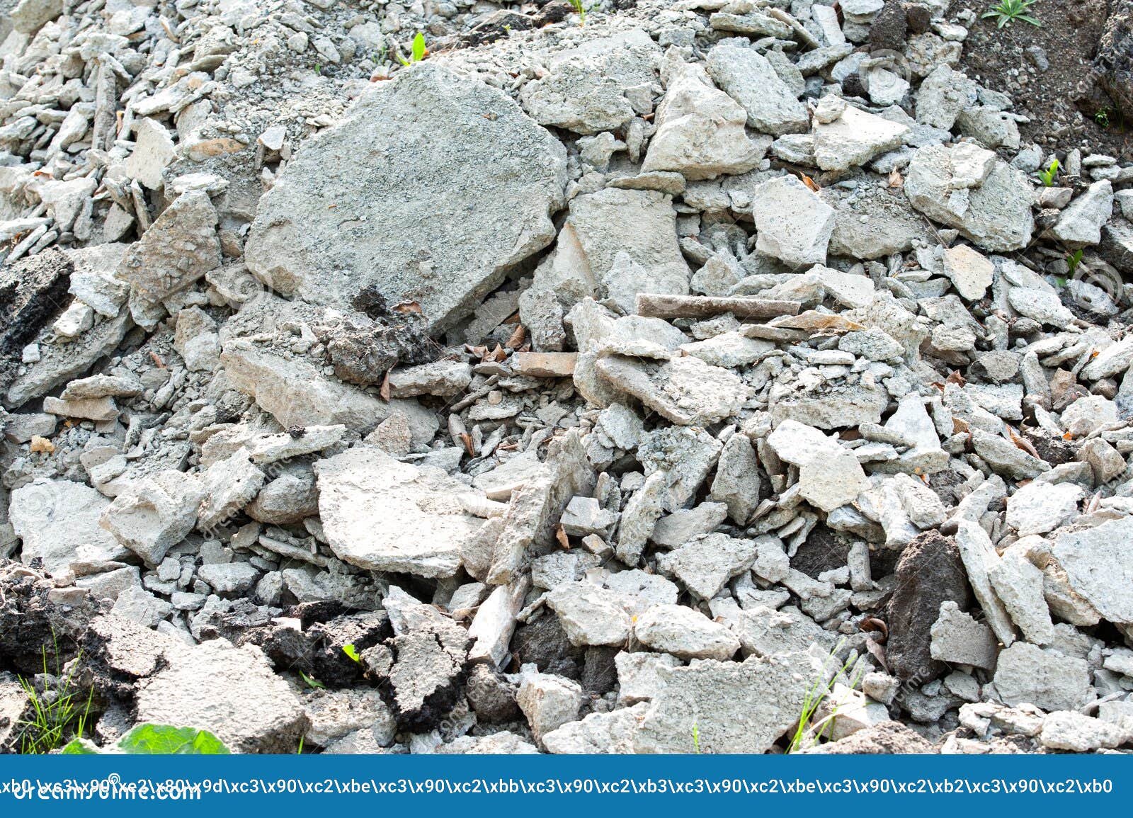 A pile of broken cement stock photo. Image of wall, closeup - 221208544
