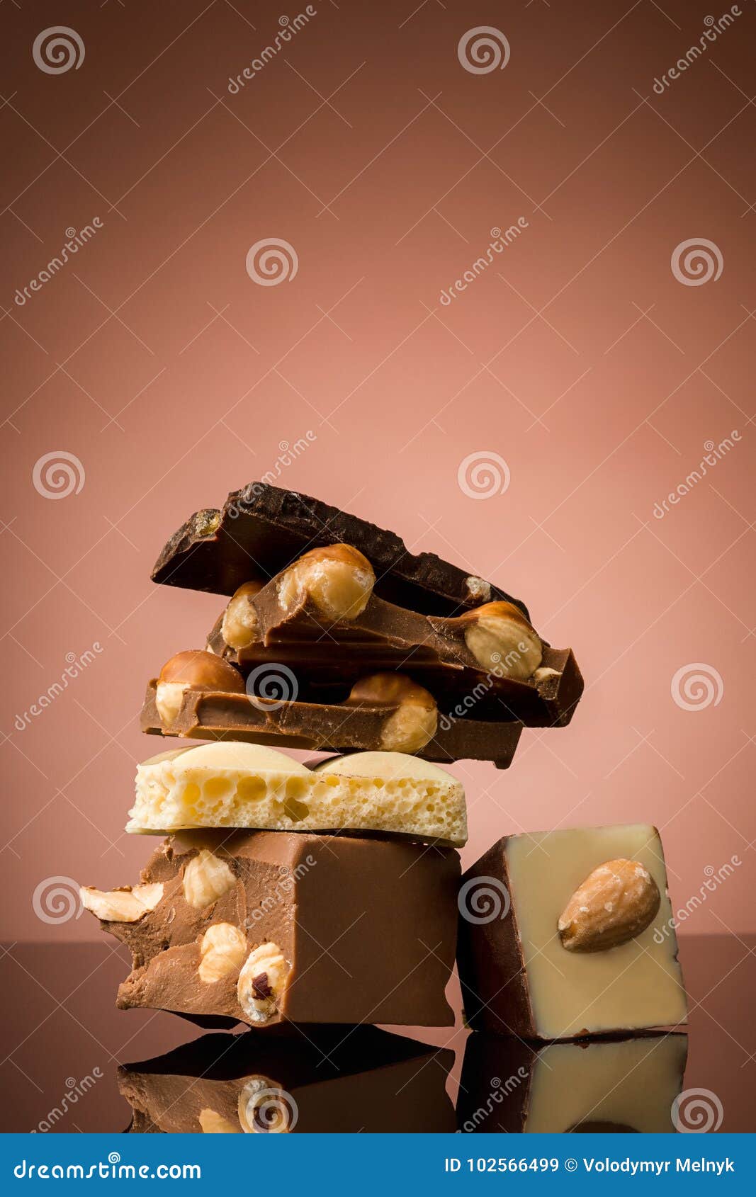 Pile of broken chocolate stock image. Image of decorative - 102566499