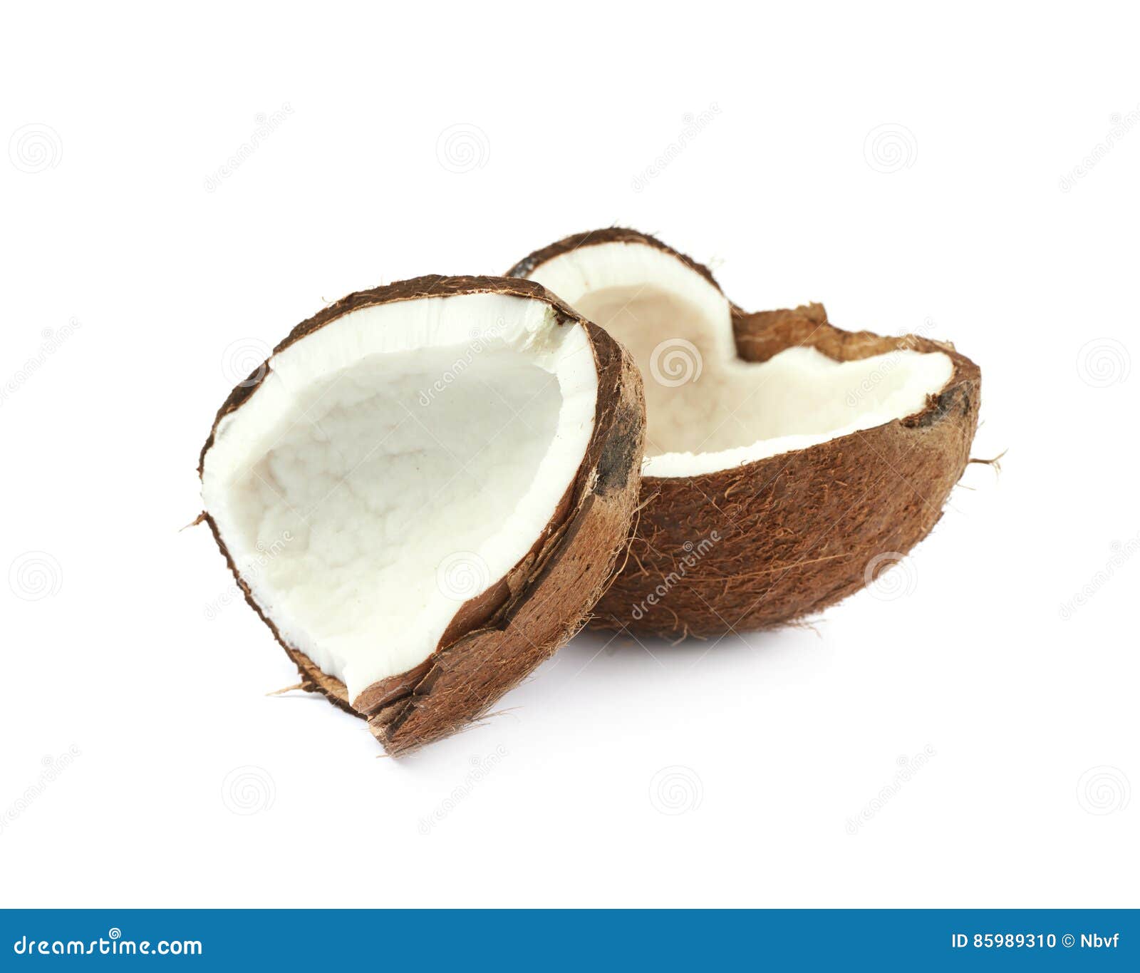 Pile of Broken Coconut Pieces Isolated Stock Photo - Image of plant ...