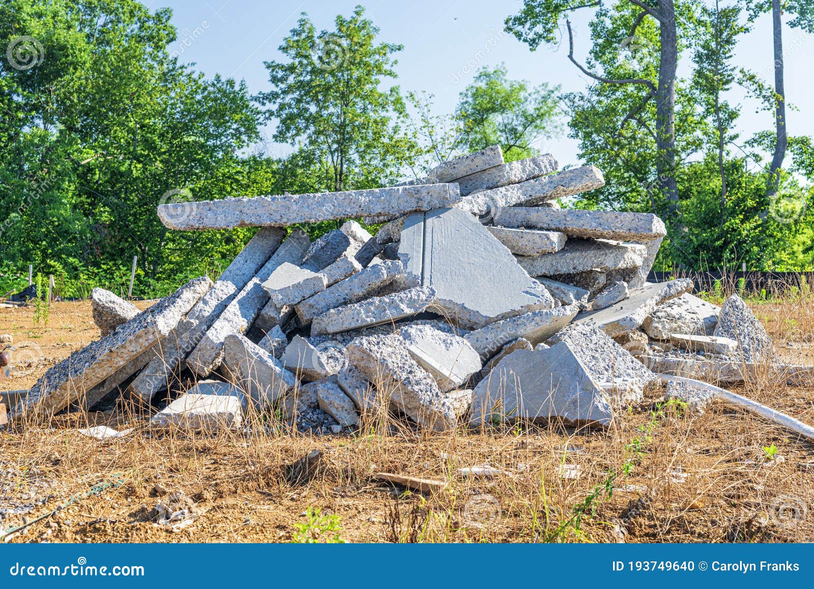 Pile of Broken Concrete Slab Pieces Stock Photo - Image of garbage ...