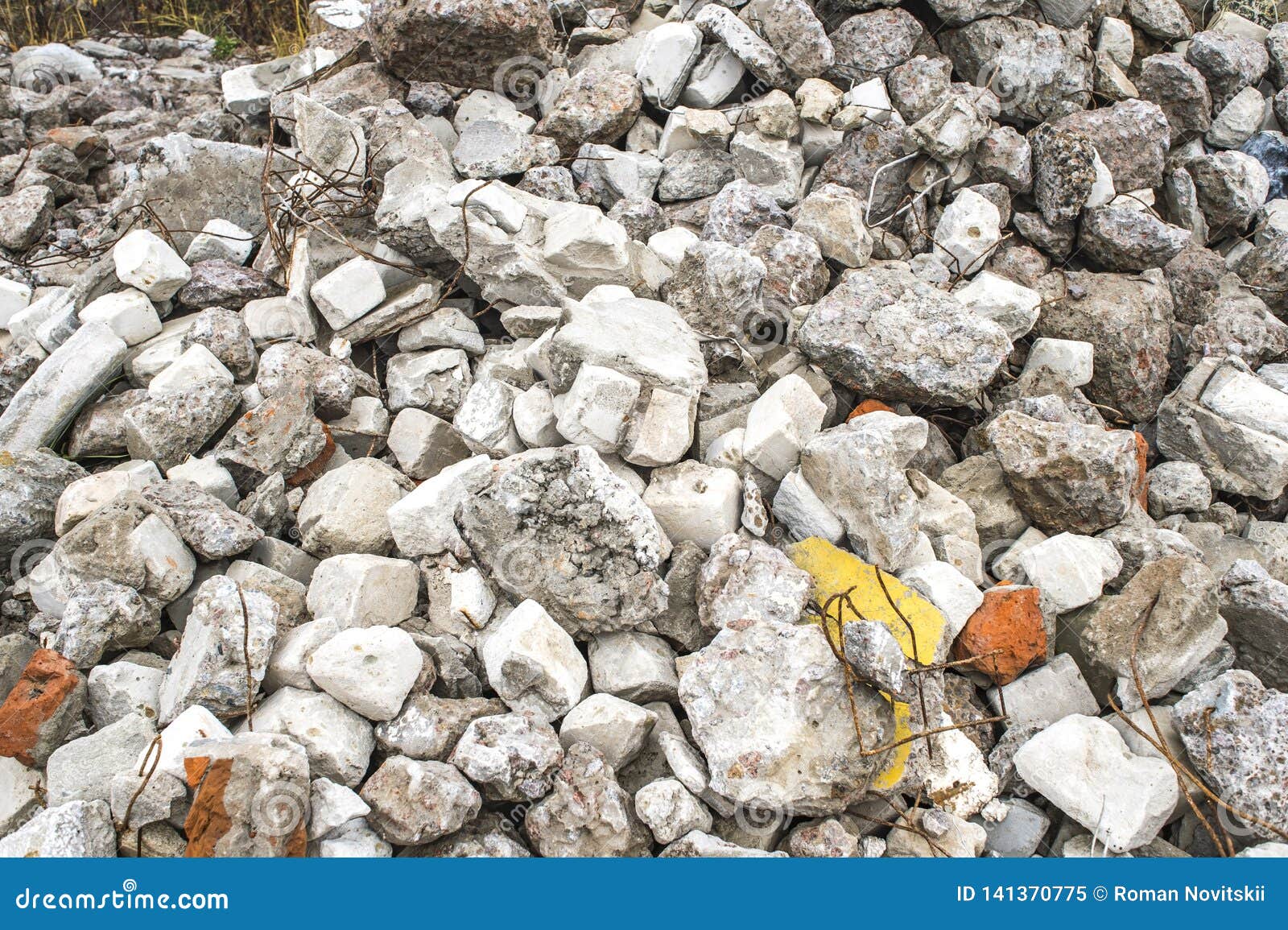 A Pile of Broken Concrete Structure from the Wreckage of Gray Stones ...