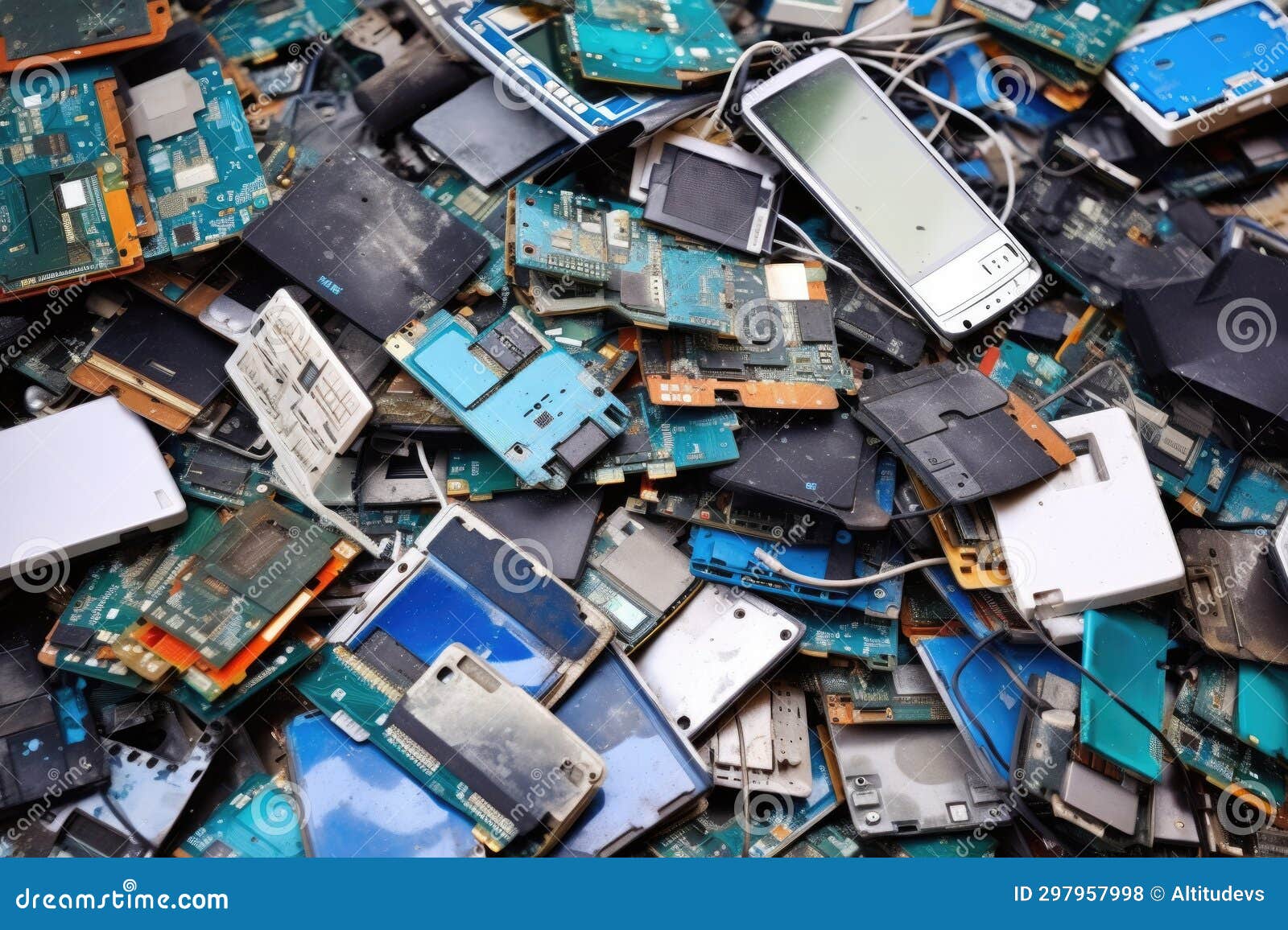 A Pile of Broken Electronic Gadgets Stock Photo - Image of electronics ...