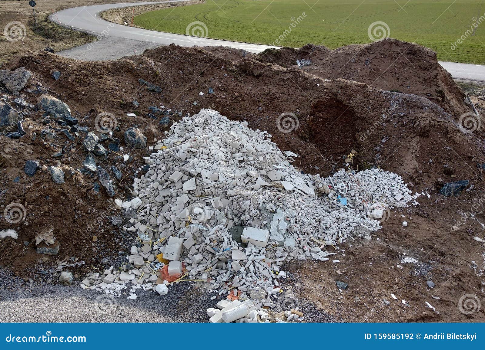 Pile of Broken Garbage Plaster at Construction Site Stock Photo - Image ...