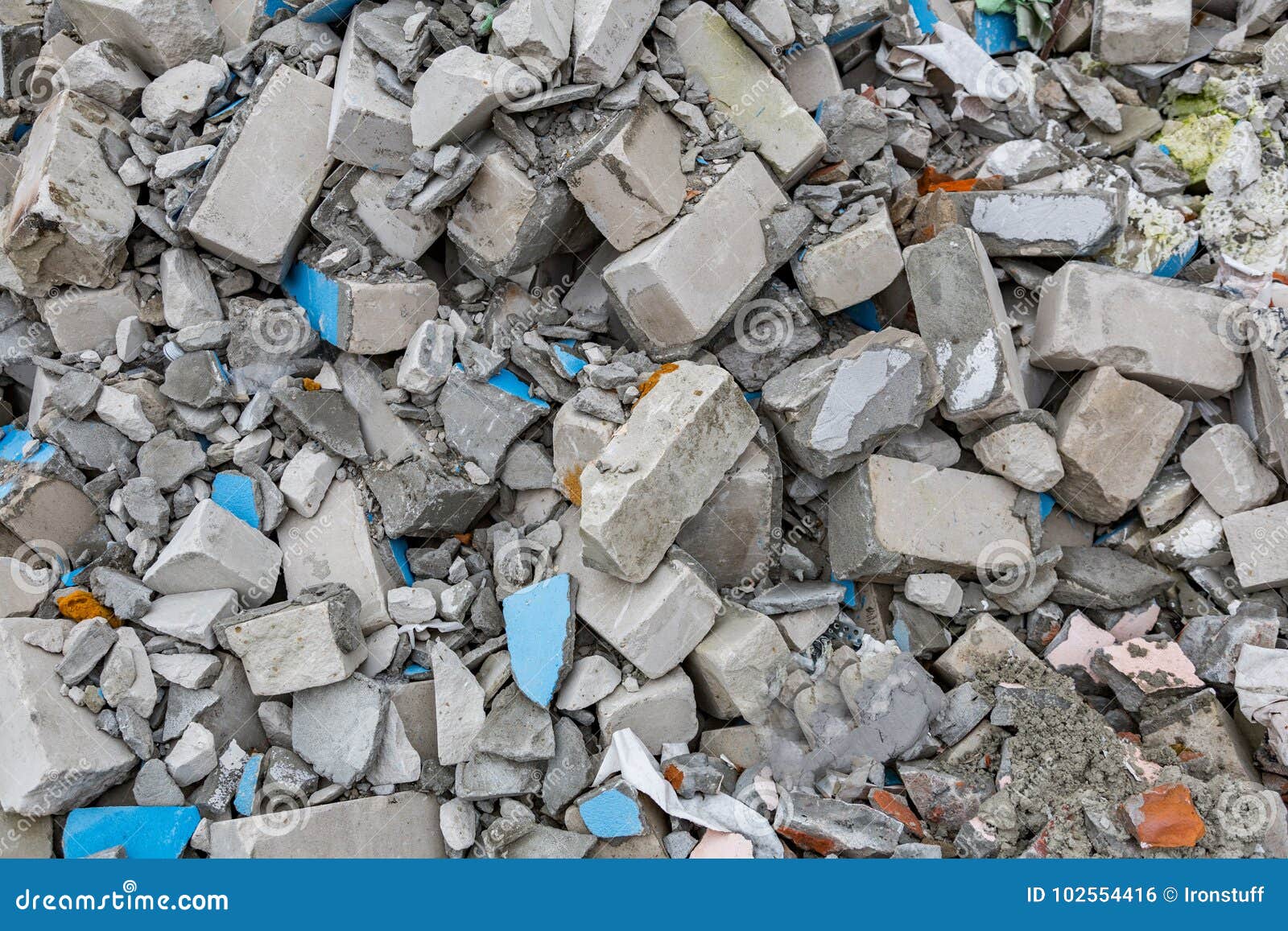 Broken gray bricks stock photo. Image of mess, scrap - 102554416