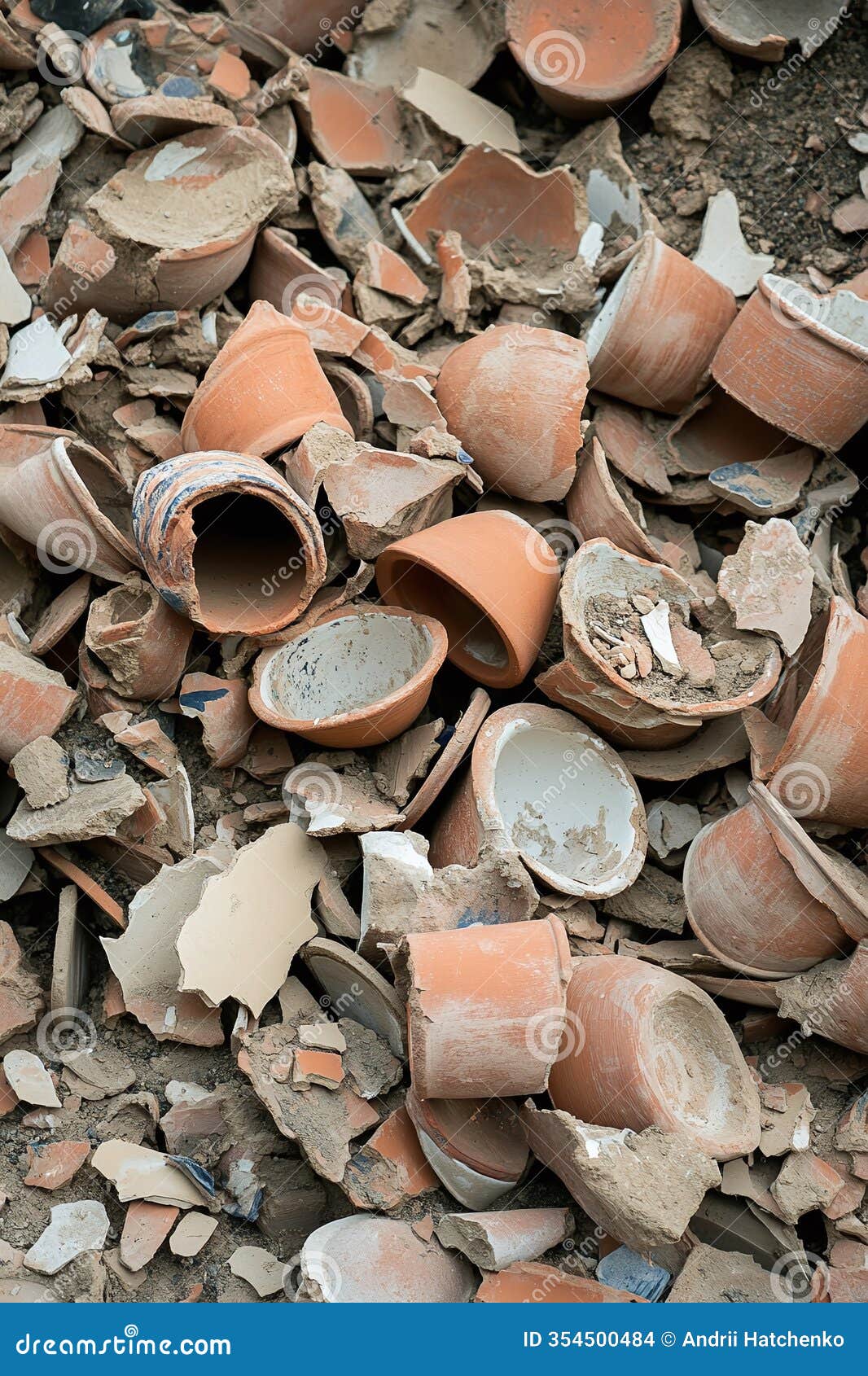 Pile of Broken Pottery from an Ancient Civilization Buried in Modern ...