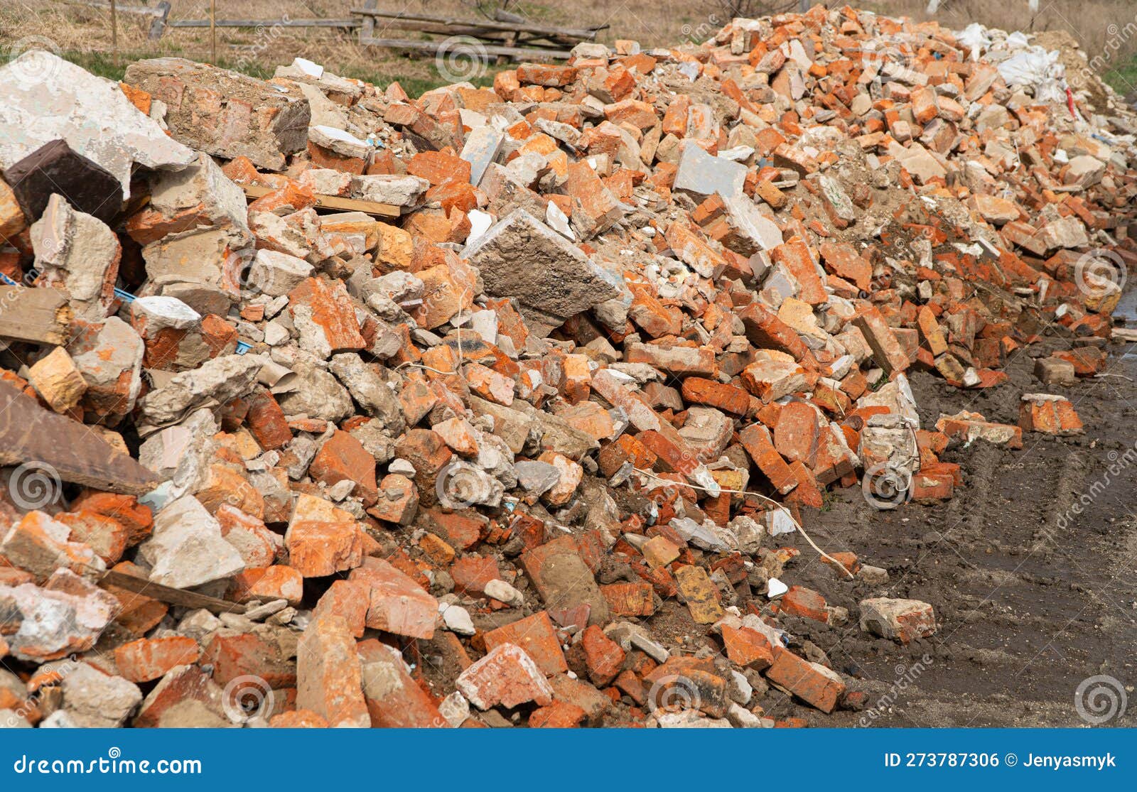 Pile of Broken Red Bricks. Building Bricks Stock Photo - Image of ...