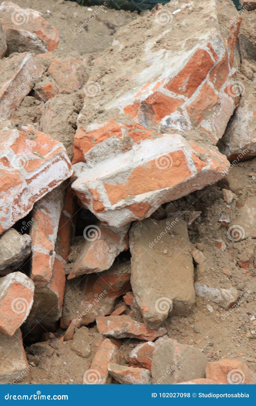Broken Bricks on Construction Site Stock Photo - Image of environment ...