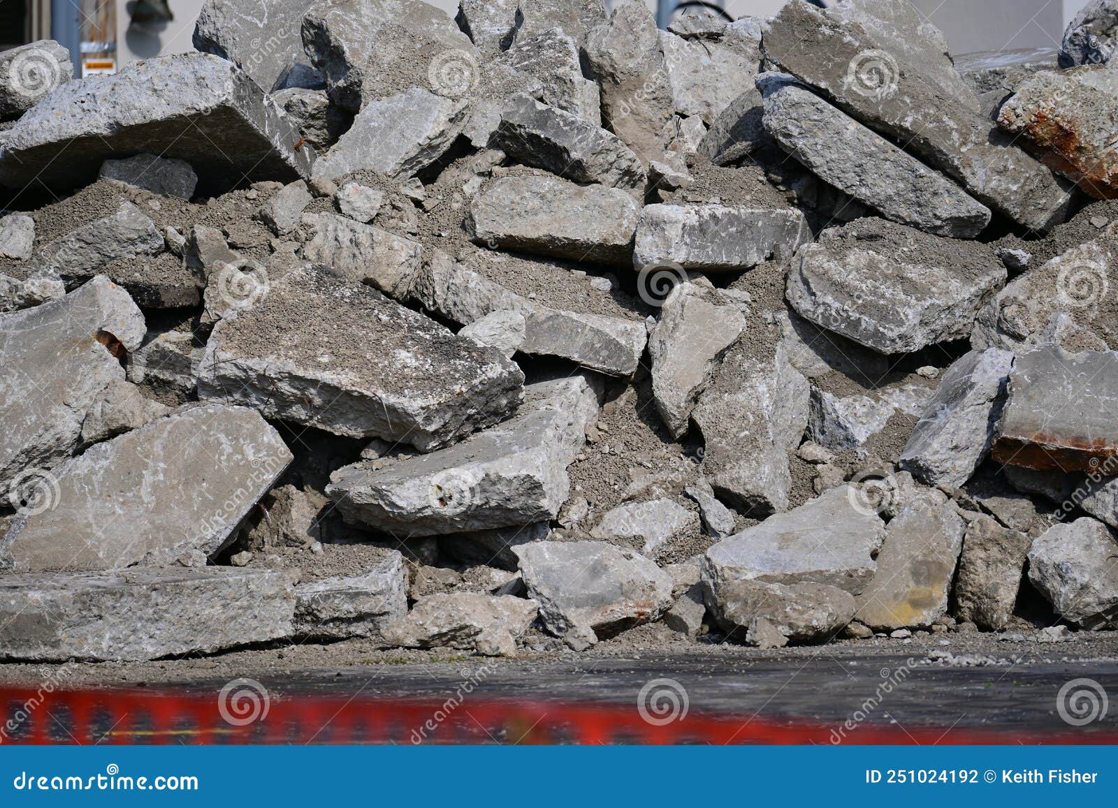 A Pile of Broken Up Cement Rocks Stock Photo - Image of boulder ...