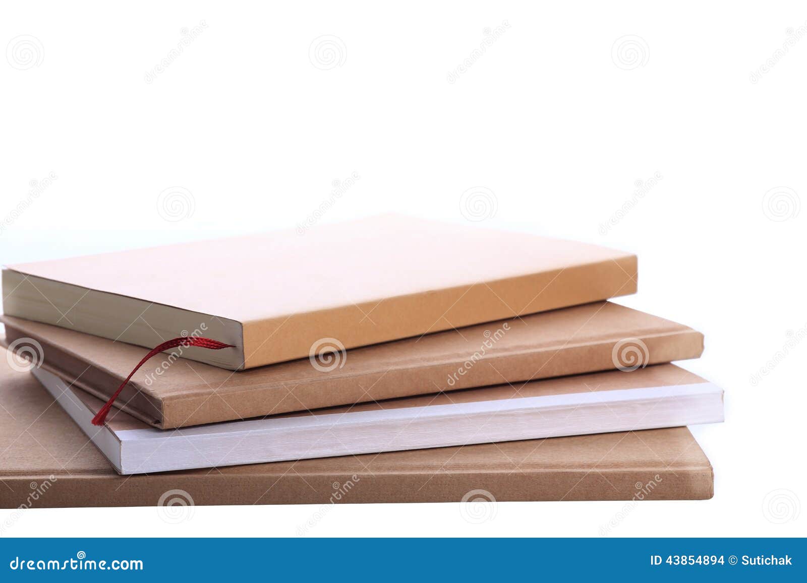 Pile of Brown Notebook Isolated Stock Photo - Image of book, lifestyle ...