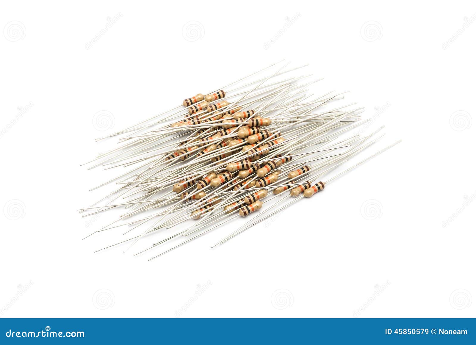 Pile of Brown Resistors stock image. Image of isolated - 45850579