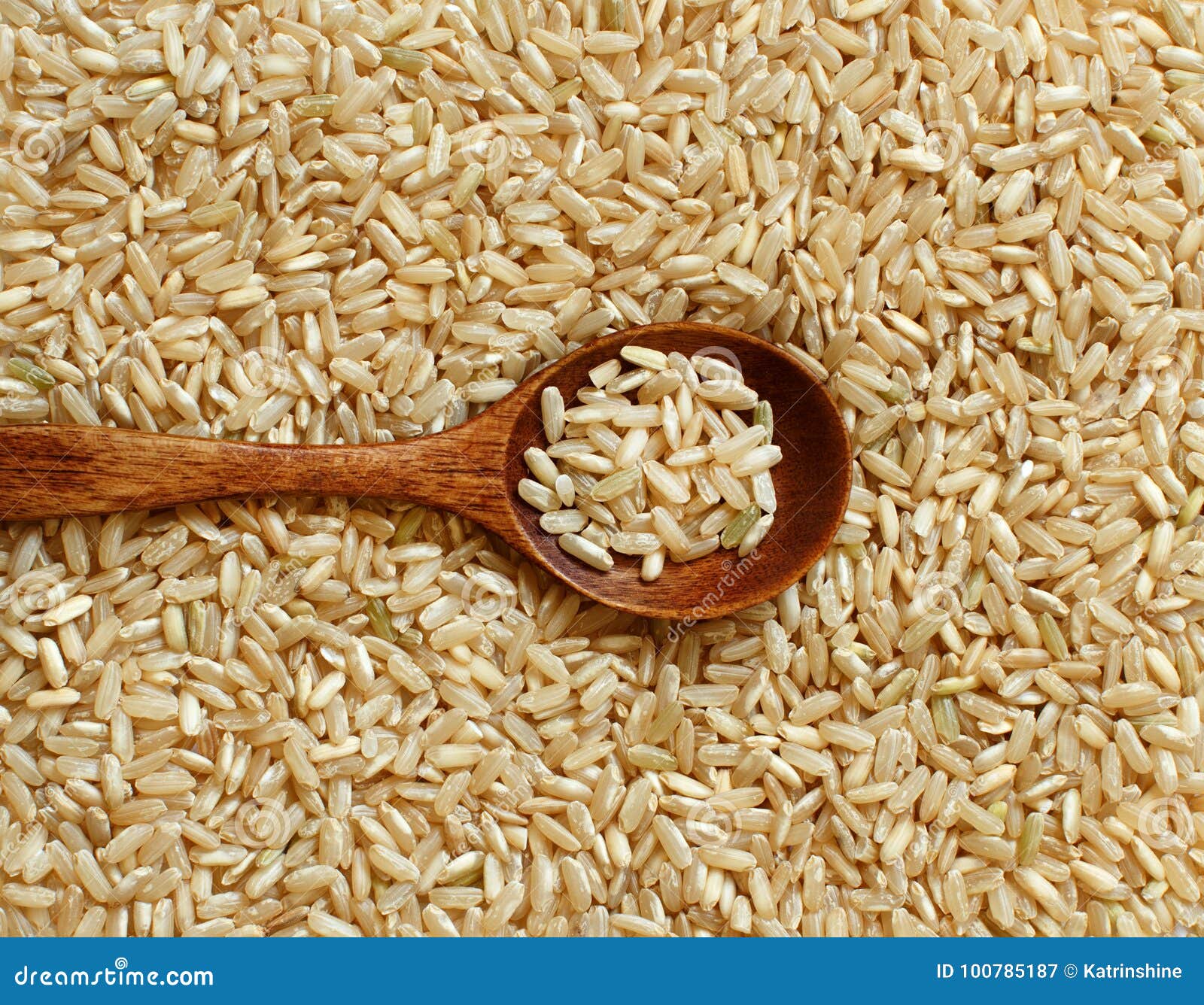 Pile of Brown Rice with a Spoon Stock Image - Image of vegetarian ...