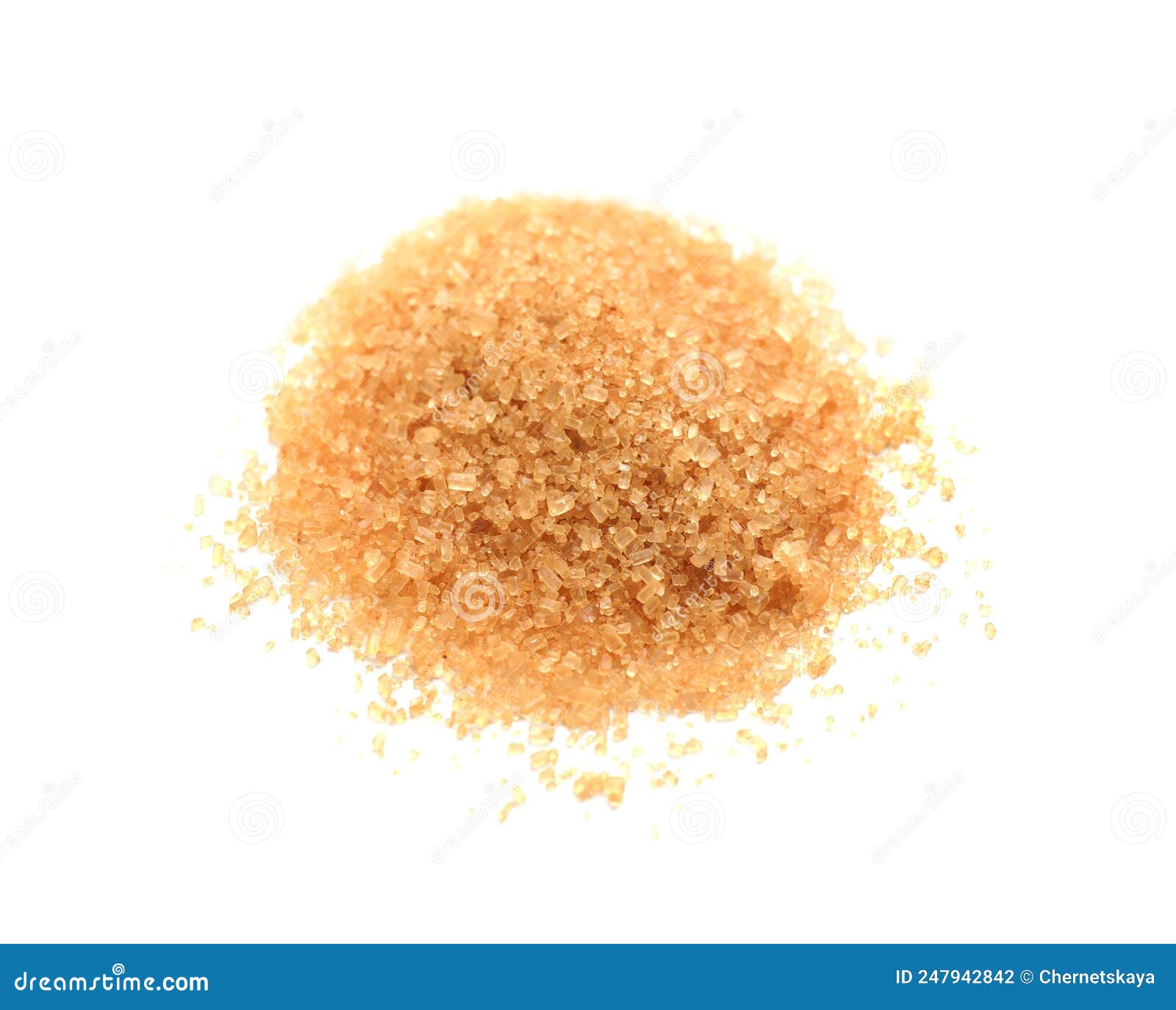Pile of Brown Sugar on White Background, Top View Stock Photo - Image ...