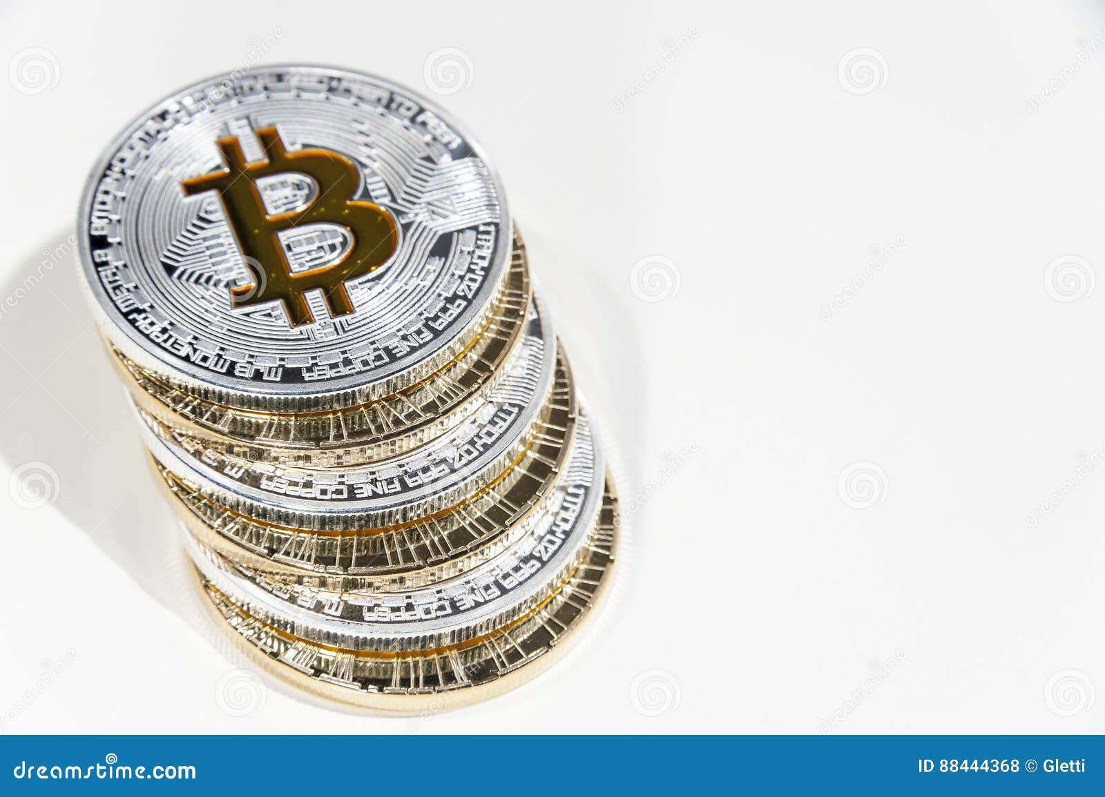 Pile of BTC Bitcoin coins stock photo. Image of bitcoin - 88444368