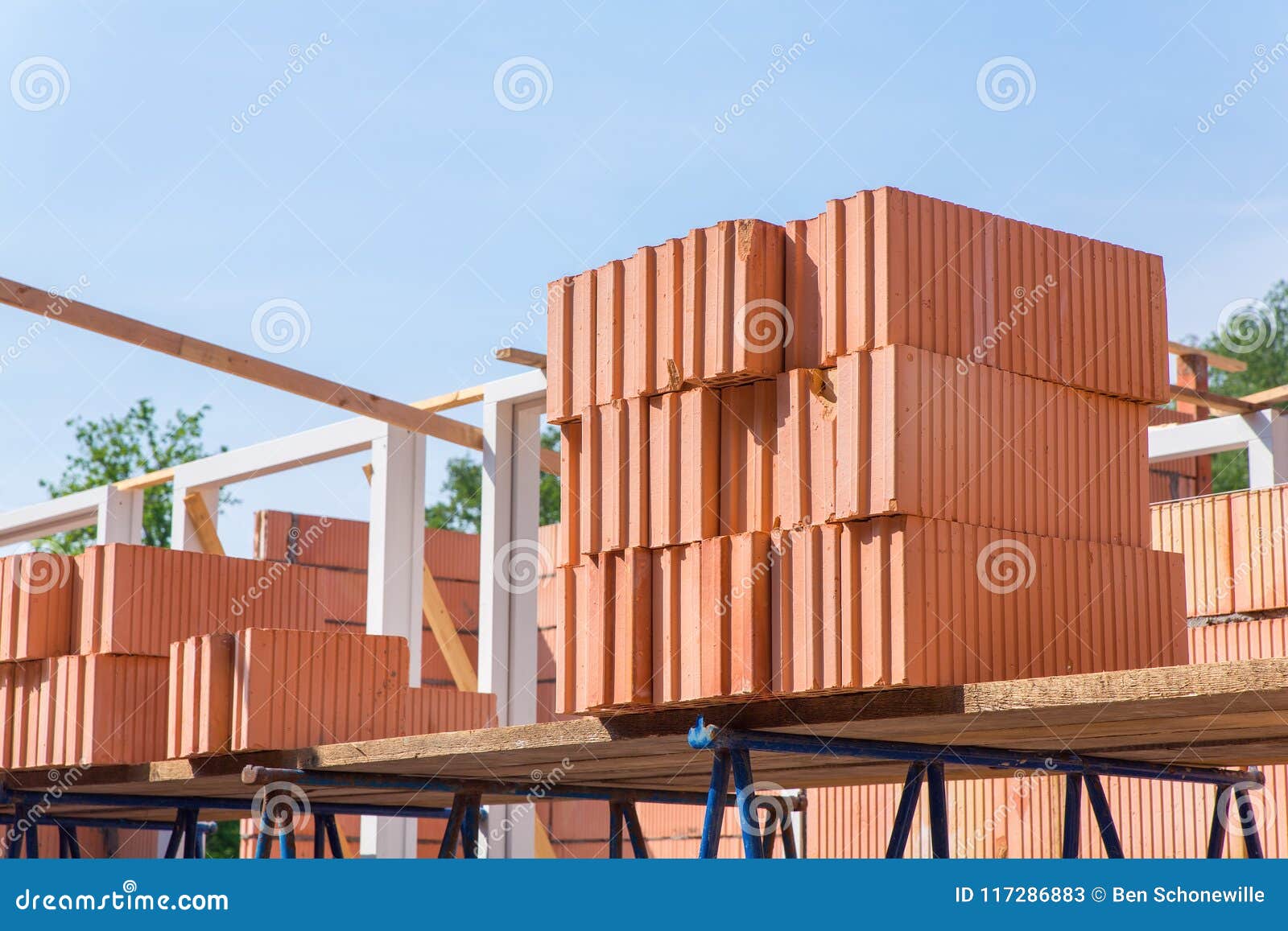 Pile of Building Stones on Construction Site Stock Image - Image of ...