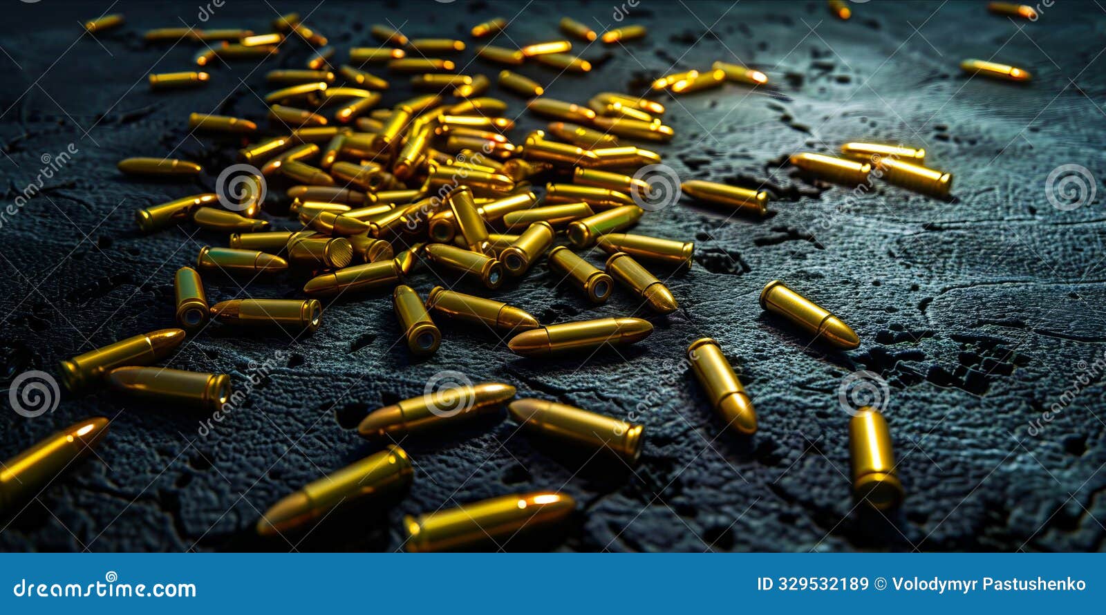 A Pile of Bullets Laying on a Black Surface Stock Image - Image of pile ...