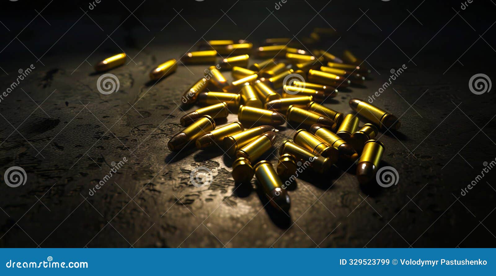A Pile of Bullets Laying on a Table Stock Image - Image of surface ...