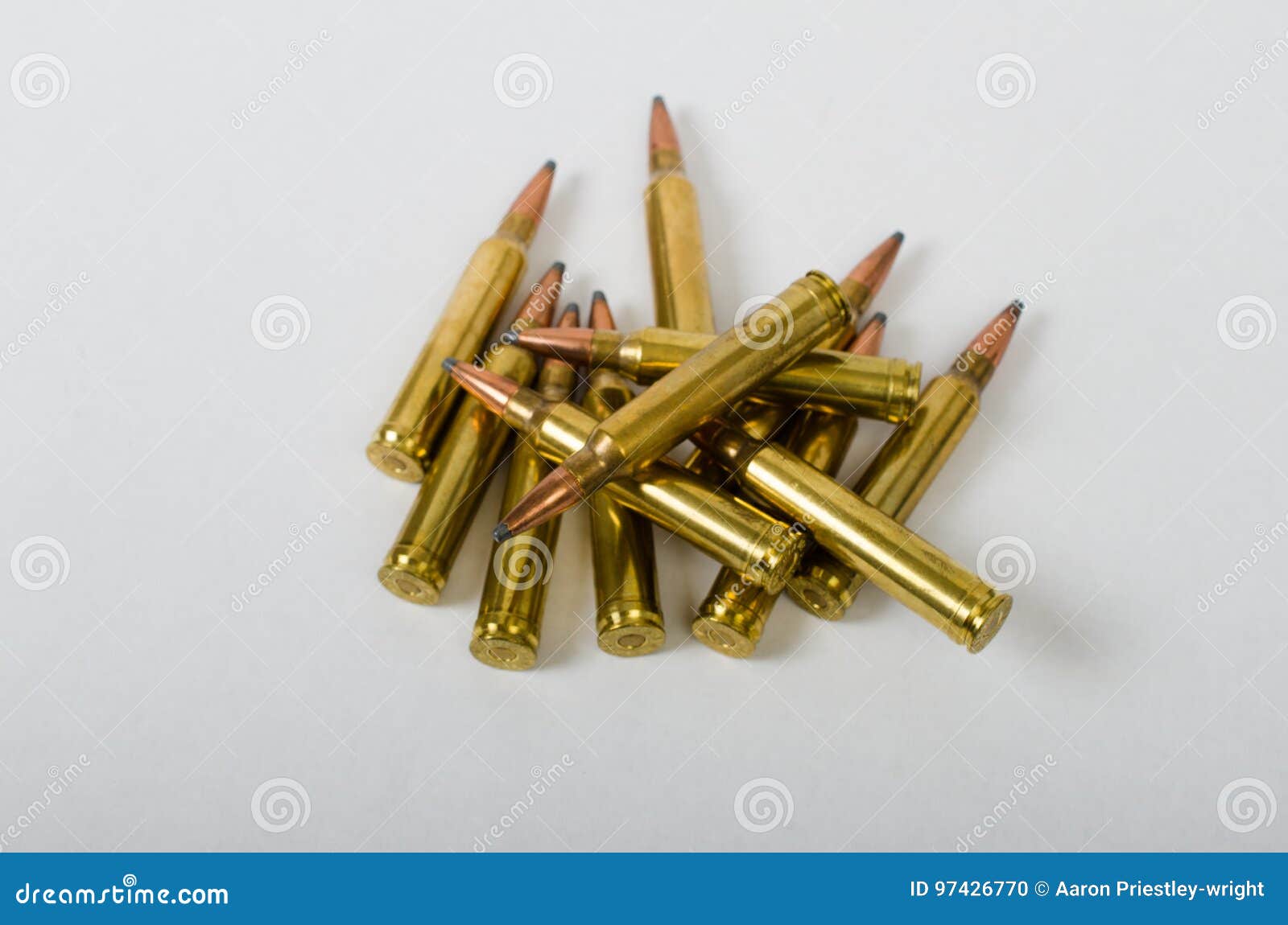 Pile of Bullets stock photo. Image of heart, shoot, copper - 97426770