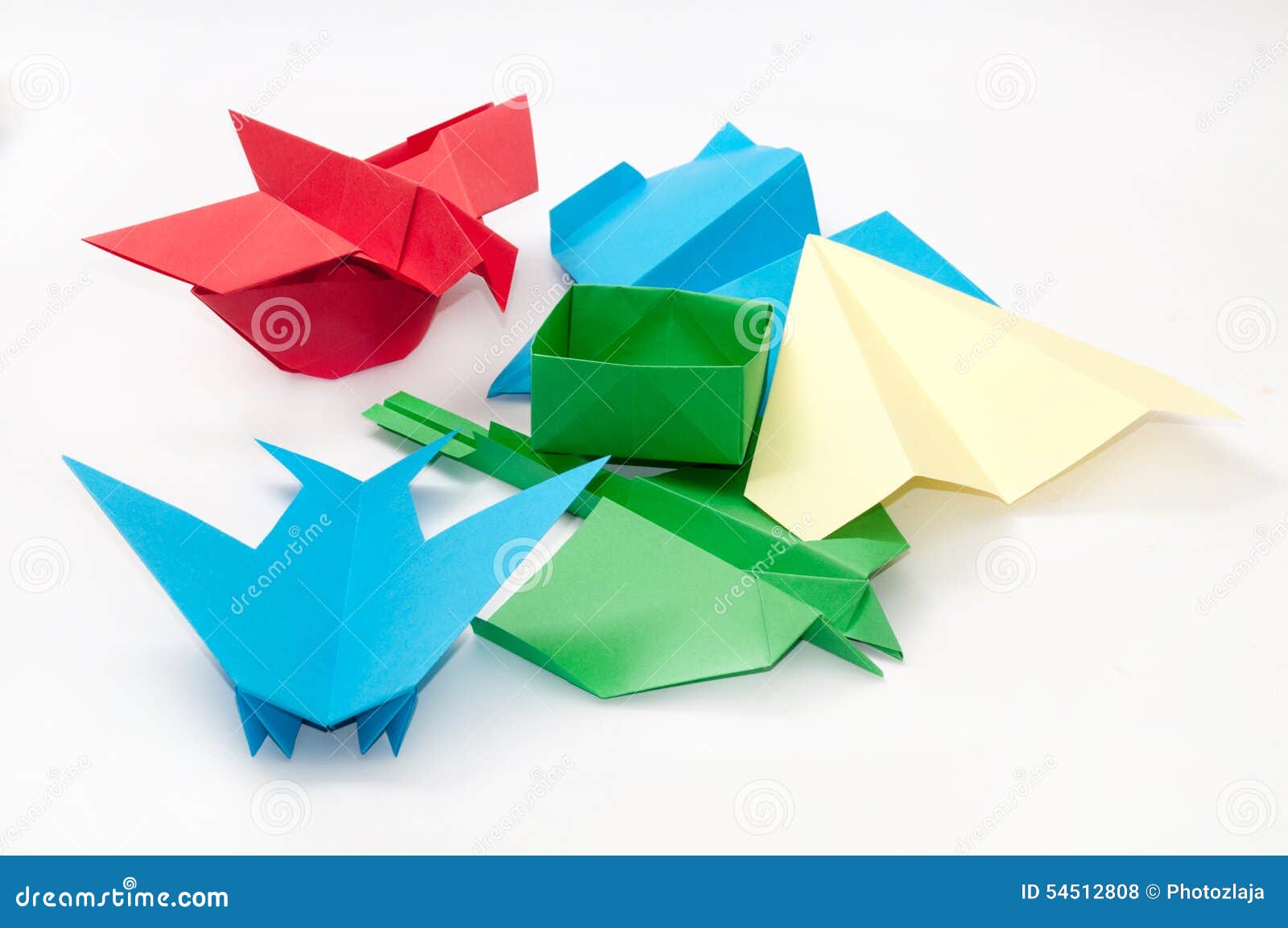 PILE BUNCH ORIGAMI OBJECTS PLANE BOAT Stock Photo - Image of handcraft ...