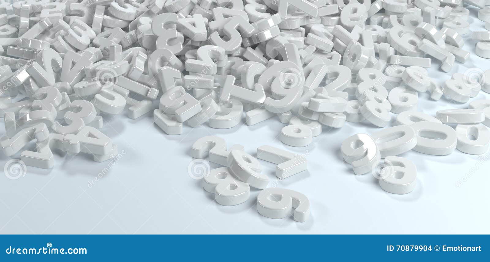 Pile or Bunch of White Figures Numbers. Stock Illustration ...