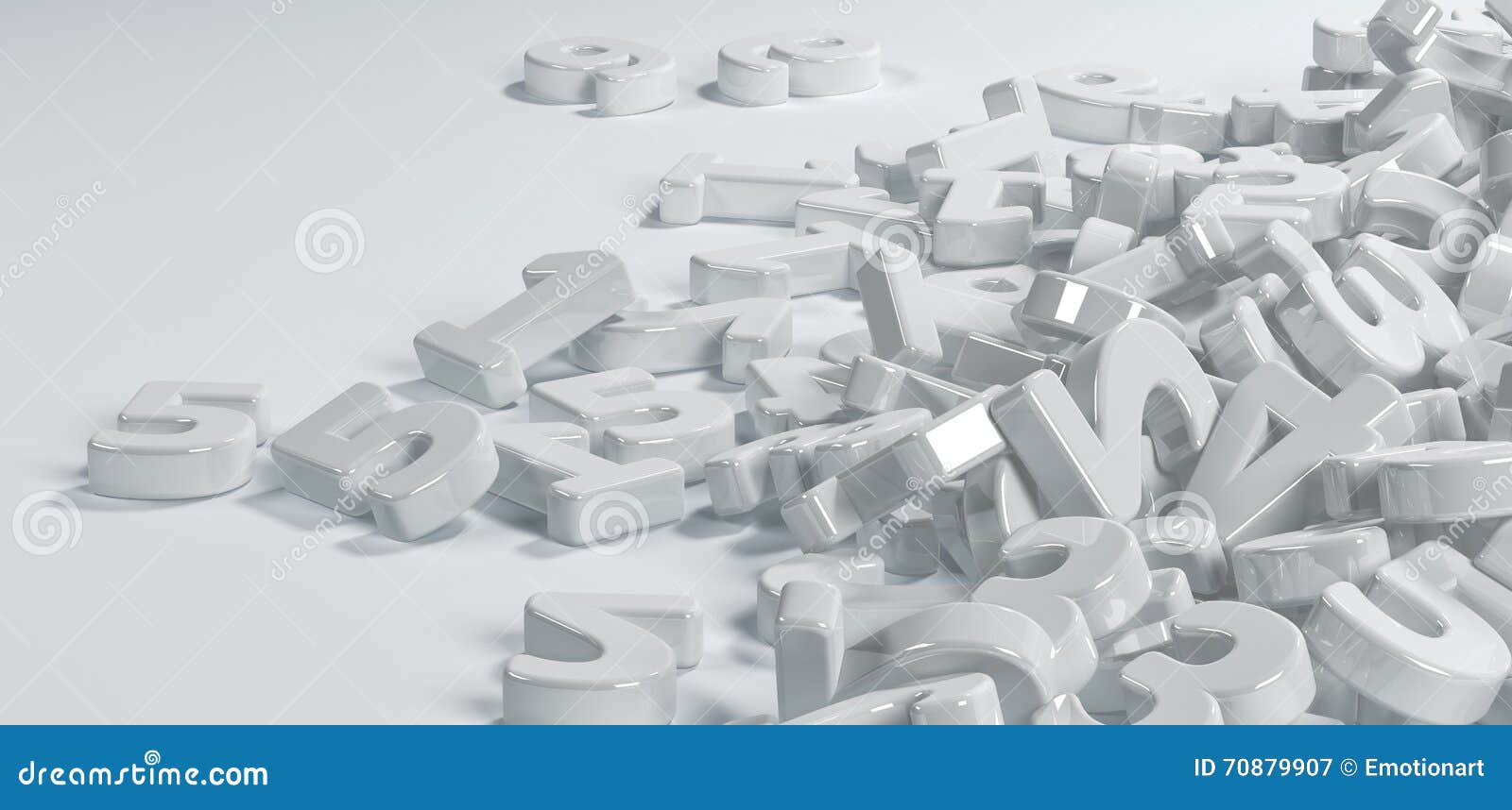 Pile or Bunch of White Figures Numbers. Stock Illustration ...